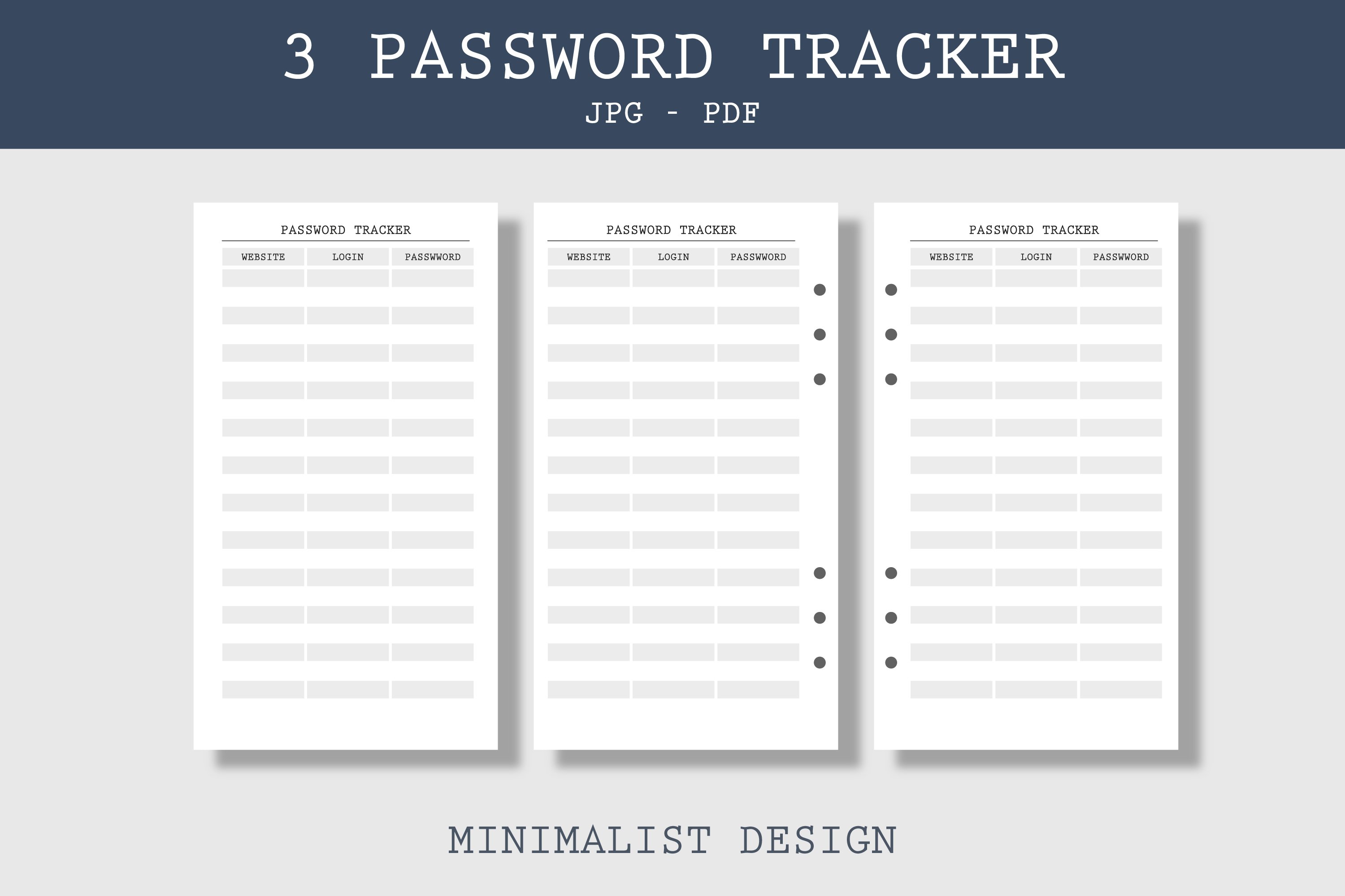 Password keeper Printable Personal Planner back/front design (1220755 ...