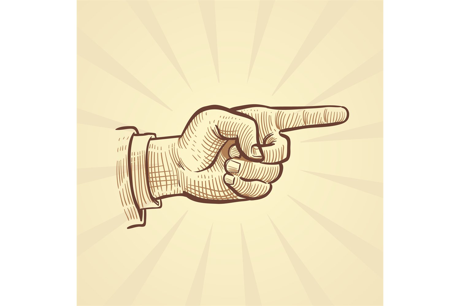 Vintage Pointing Finger Vector