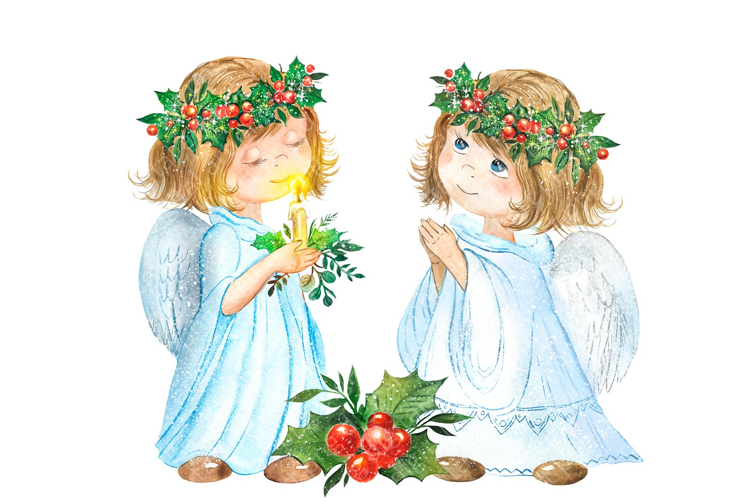 Christmas angel watercolor clipart. Angel girl, religion (1060198 ...