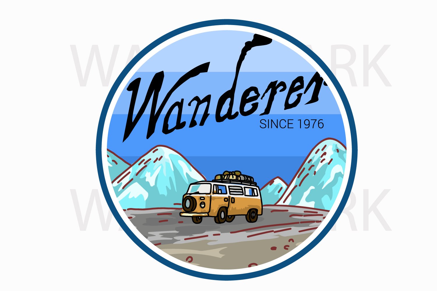 Wanderer Van Badge Logo - JPG PNG SVG - Hand Drawing Image (97954 ...
