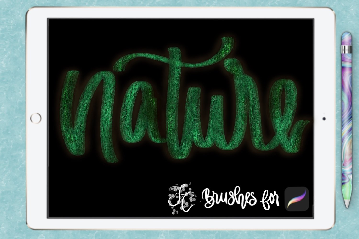 FC-mono-oval-bevel-wood grain set for PROCREATE (205638) | Add ons ...