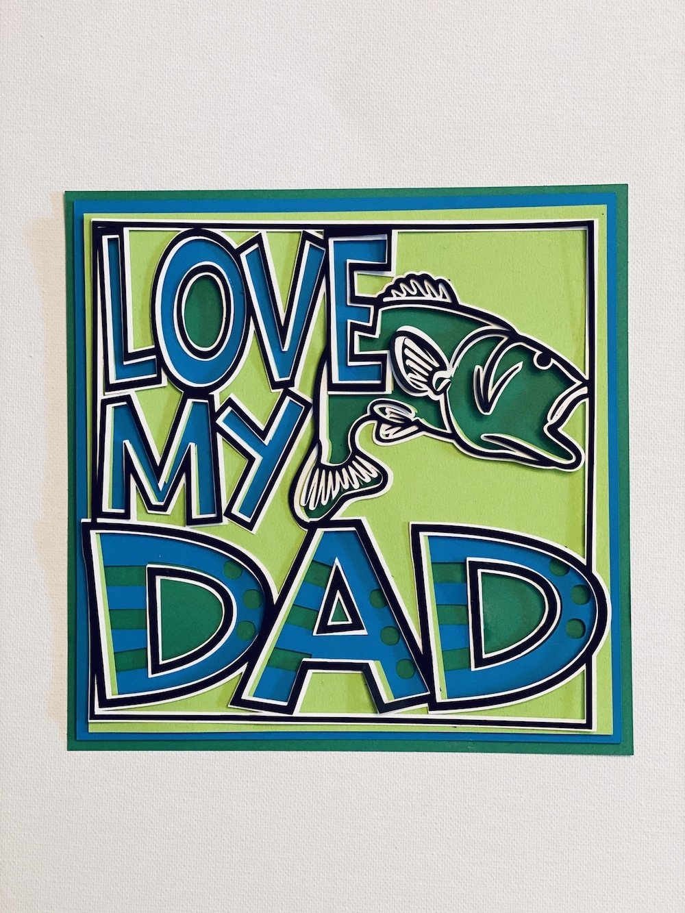 Father's Day Fishing 3D Layered Design