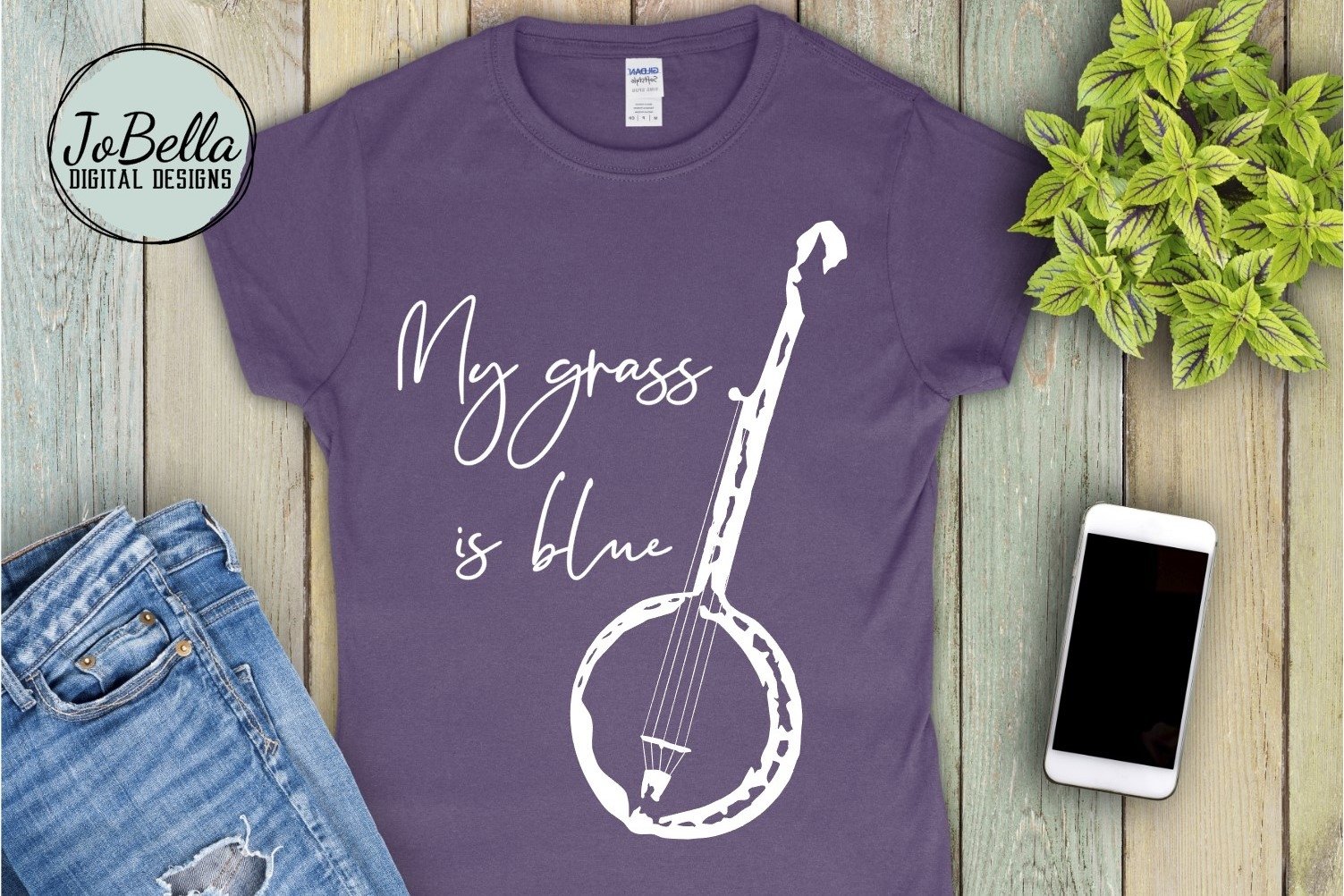 Bluegrass Grunge Banjo SVG and Printable Hand Drawn Design (229072 ...