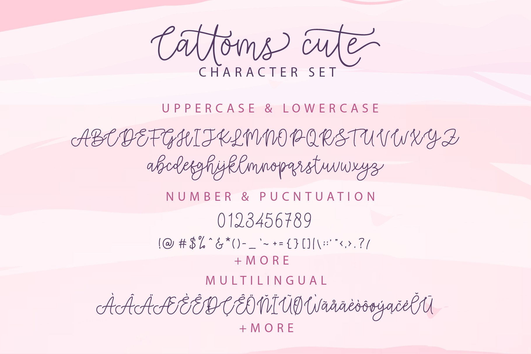 Cattoms Cute Script Fonts (236289) | Monoline | Font Bundles