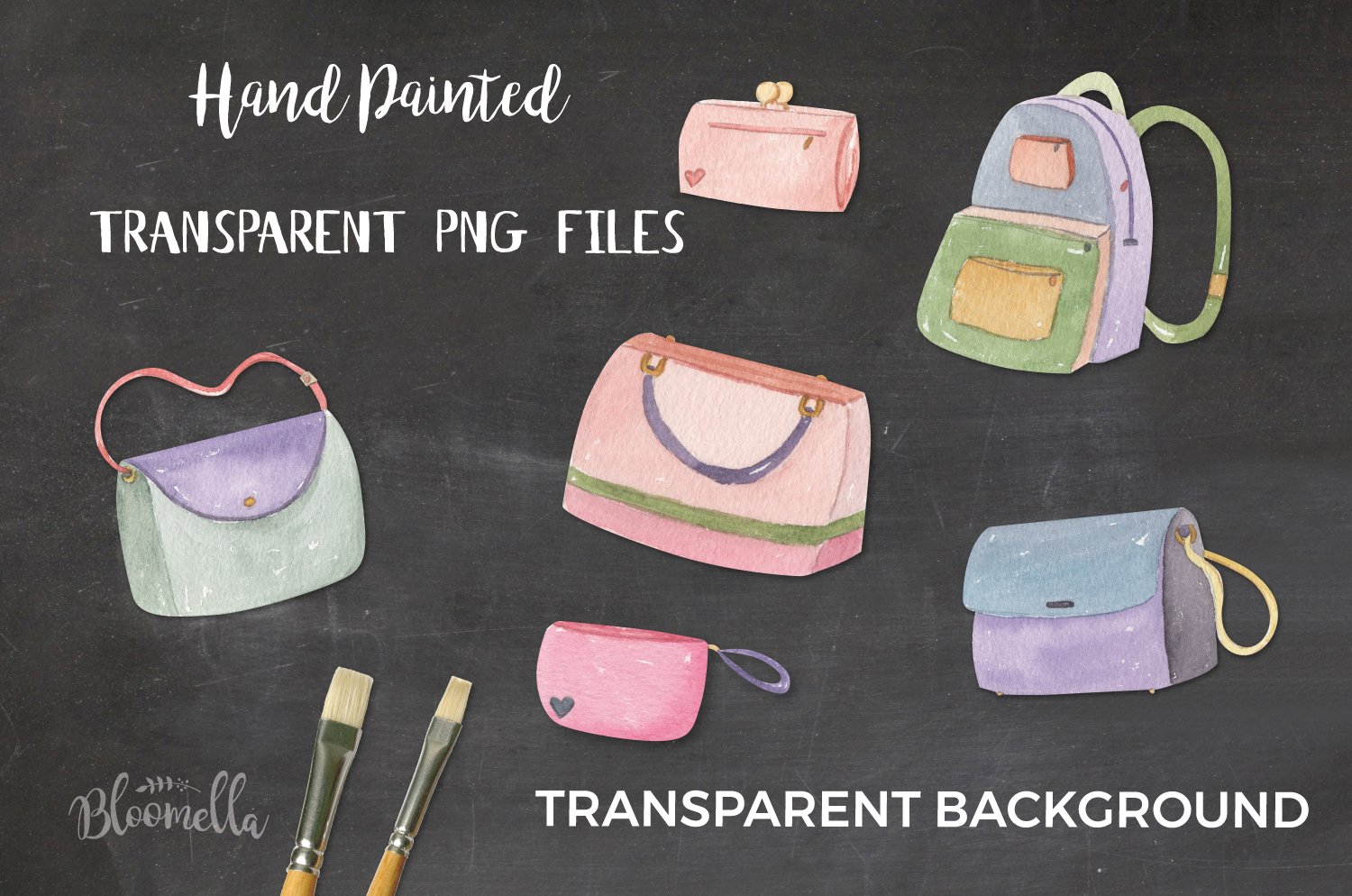 Handbags Watercolor Elements 12 Elements Bags Women's Clutch