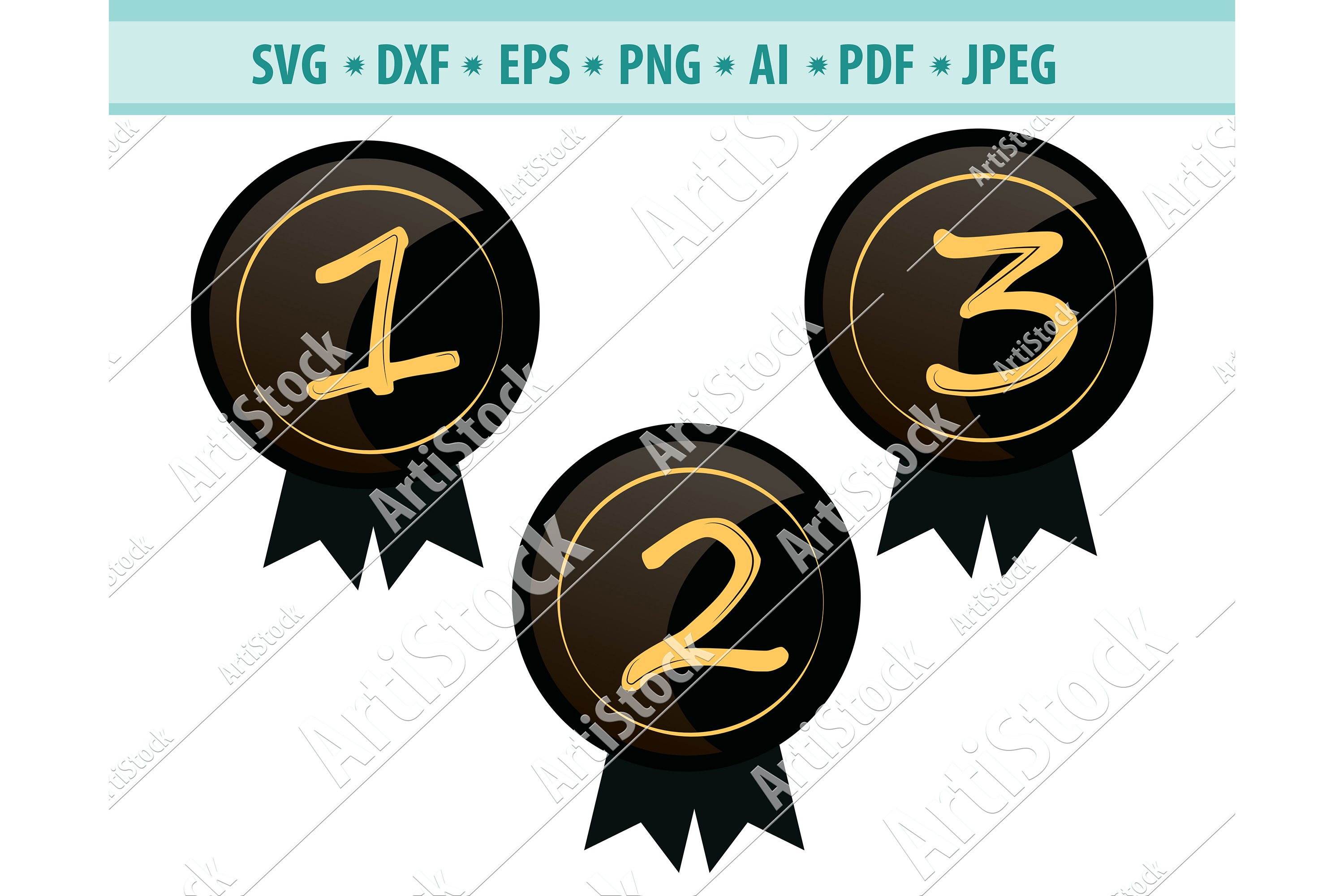Medal with ribbon Svg, Winner svg, First place Dxf, Eps, Png (465063 ...