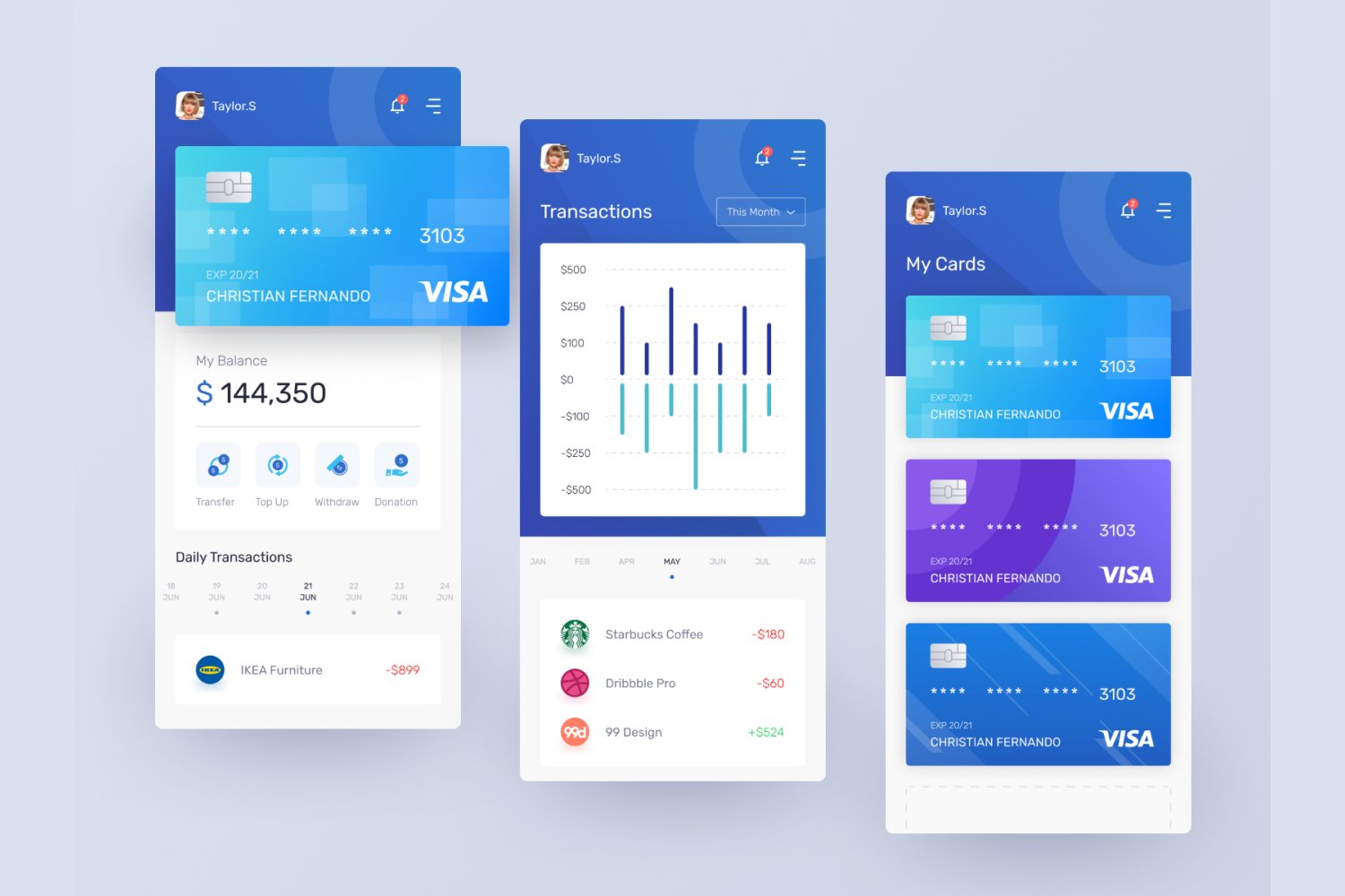 Bank App (421657) | Customizable Templates | Design Bundles