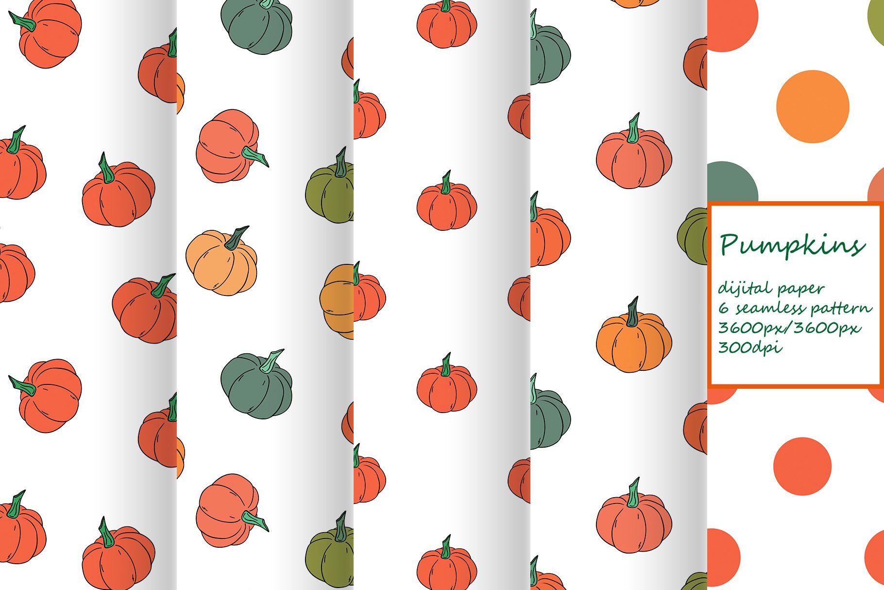 Pumpkin Digital Paper Pack (993516) | Patterns | Design Bundles