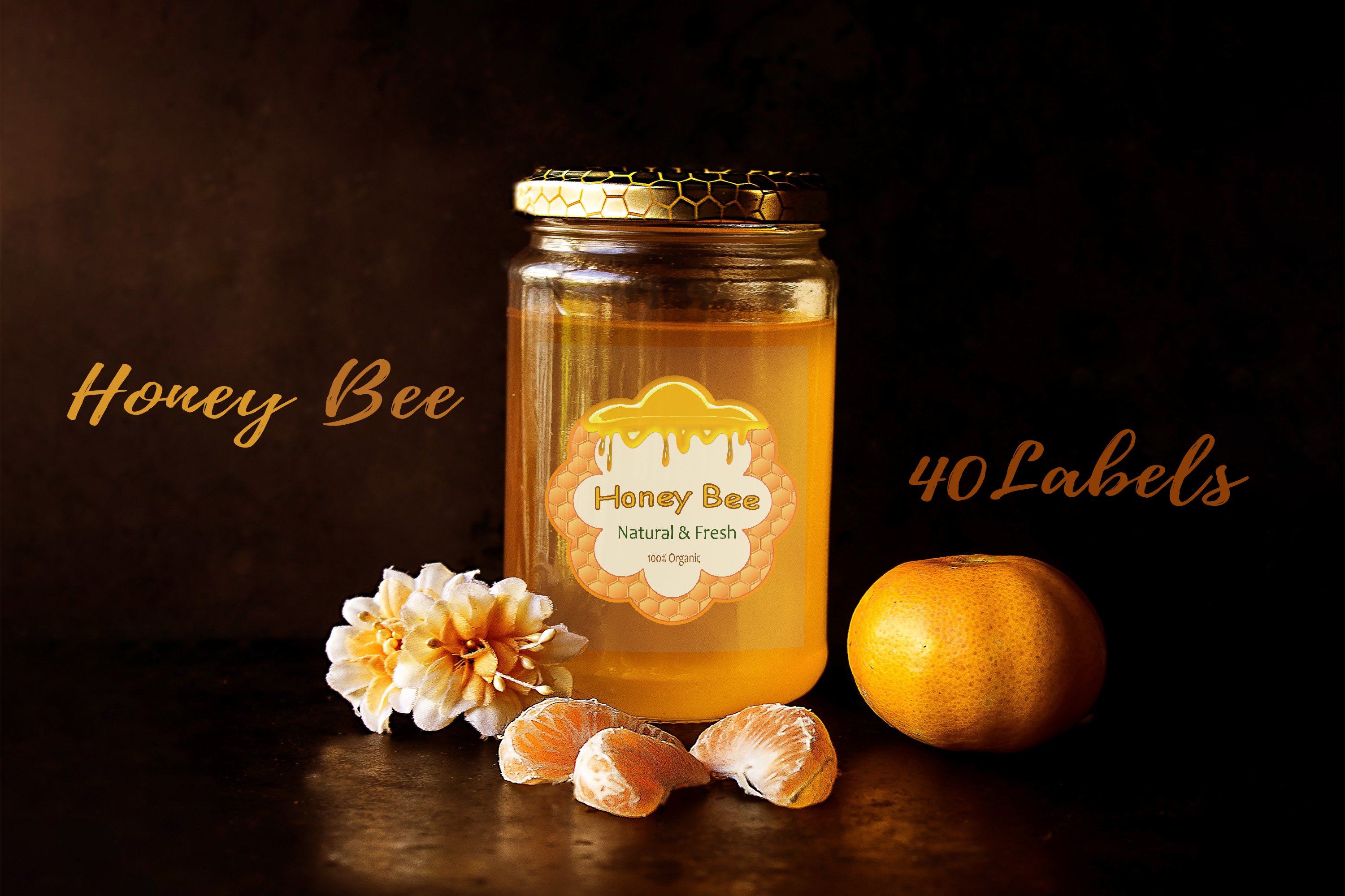 40 Honey Jar Labels PNG 254285 Labels Design Bundles