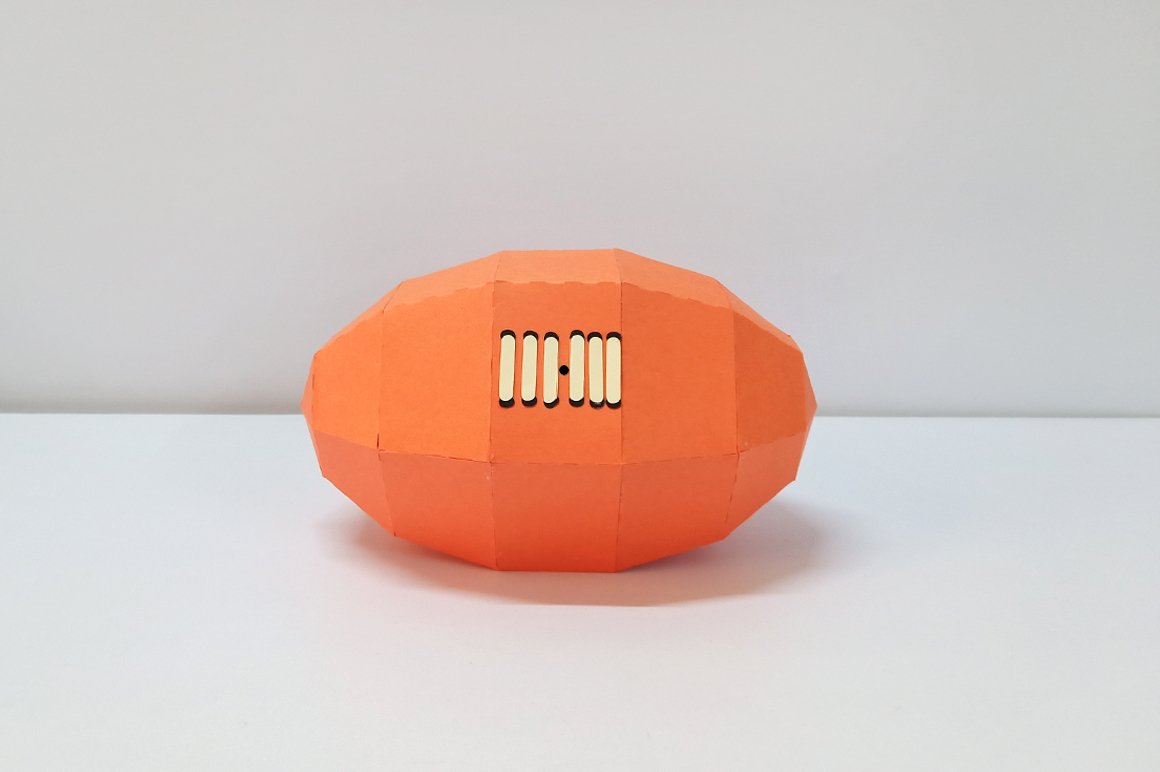 DIY Rugby Ball - 3d papercraft (552379) | Paper Cutting | Design Bundles