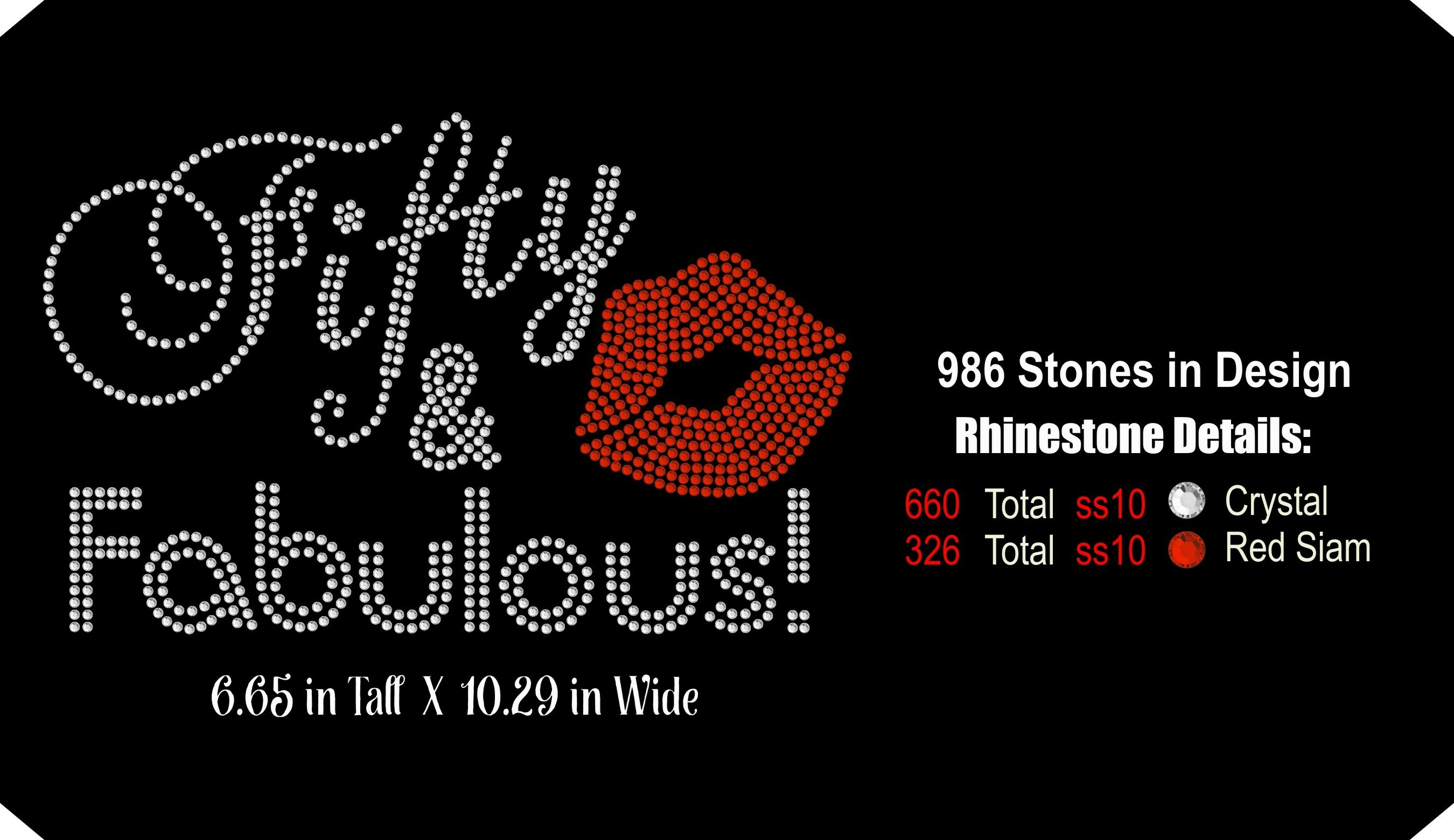Fifty and Fabulous Rhinestone SVG Template