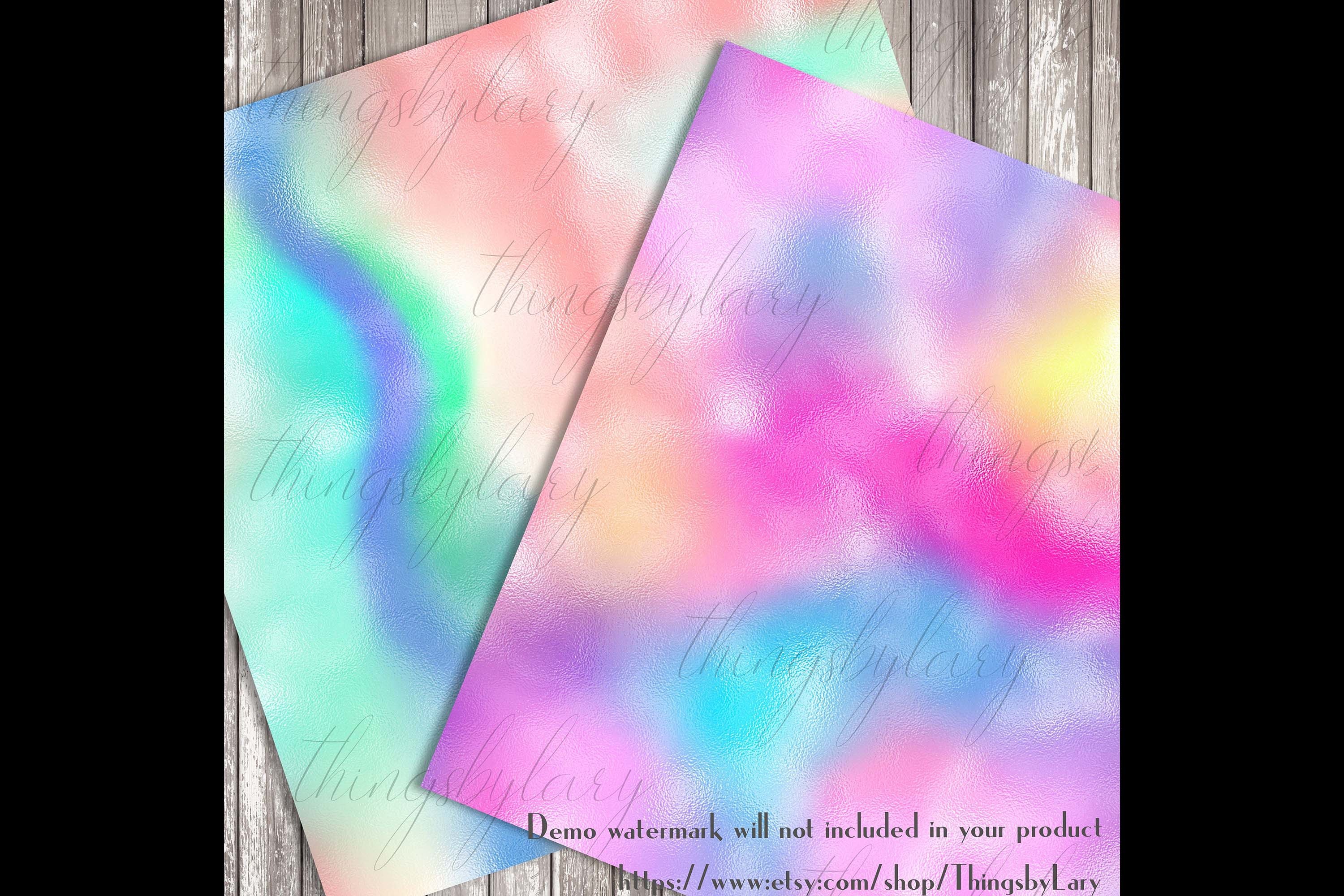 18 Seamless Fairy Tale Unicorn Mermaid Foil Digital Papers (218197 ...