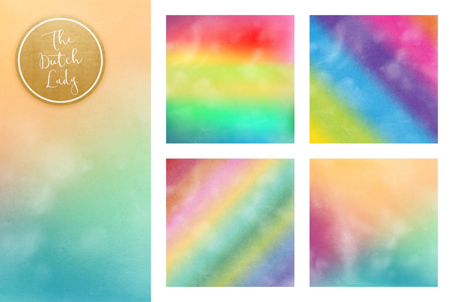 Digital Backgrounds & Papers - Distressed Rainbow Gradients (681987 ...