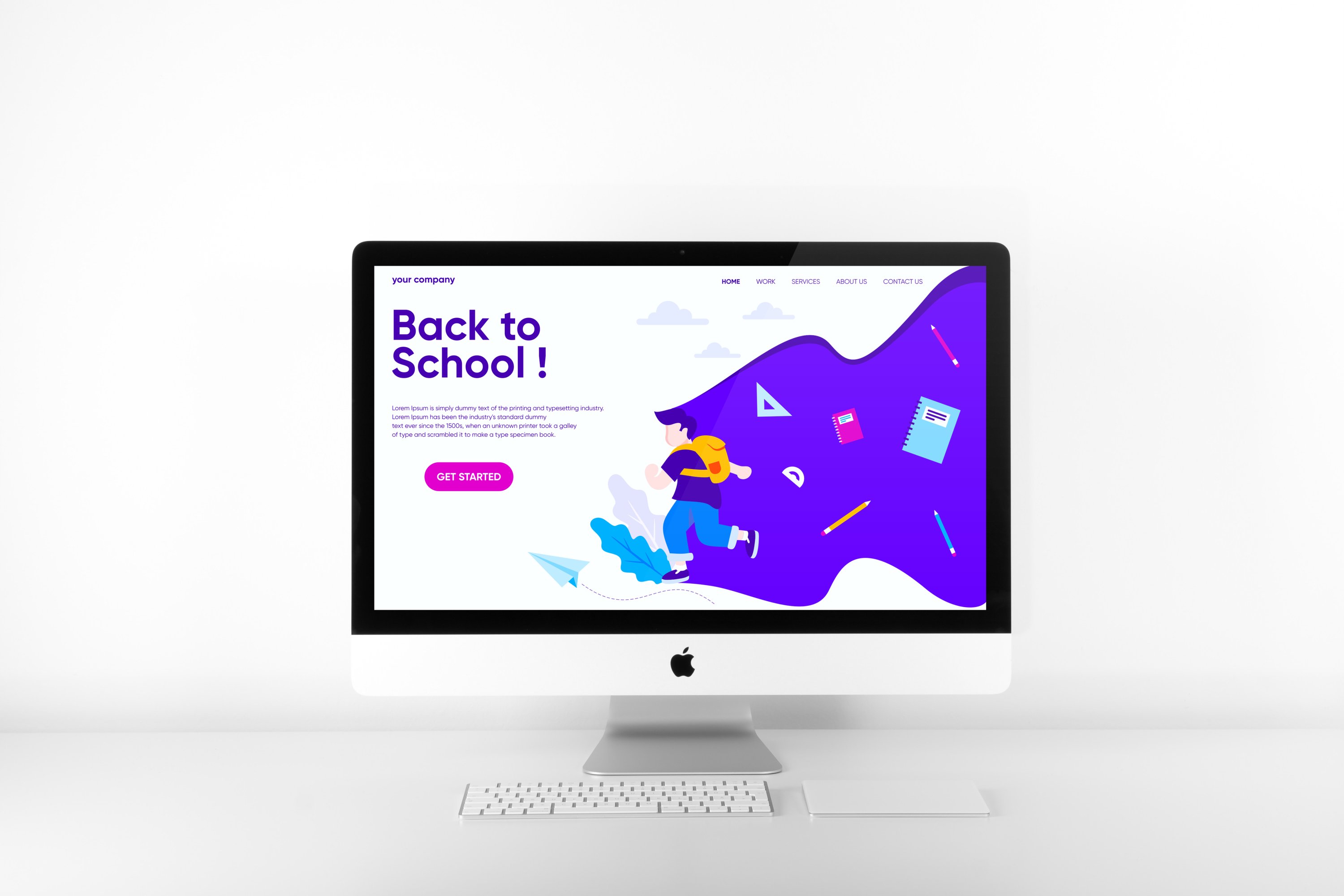 Back To School Landing Page Flat Illustration (344579) | Illustrations ...