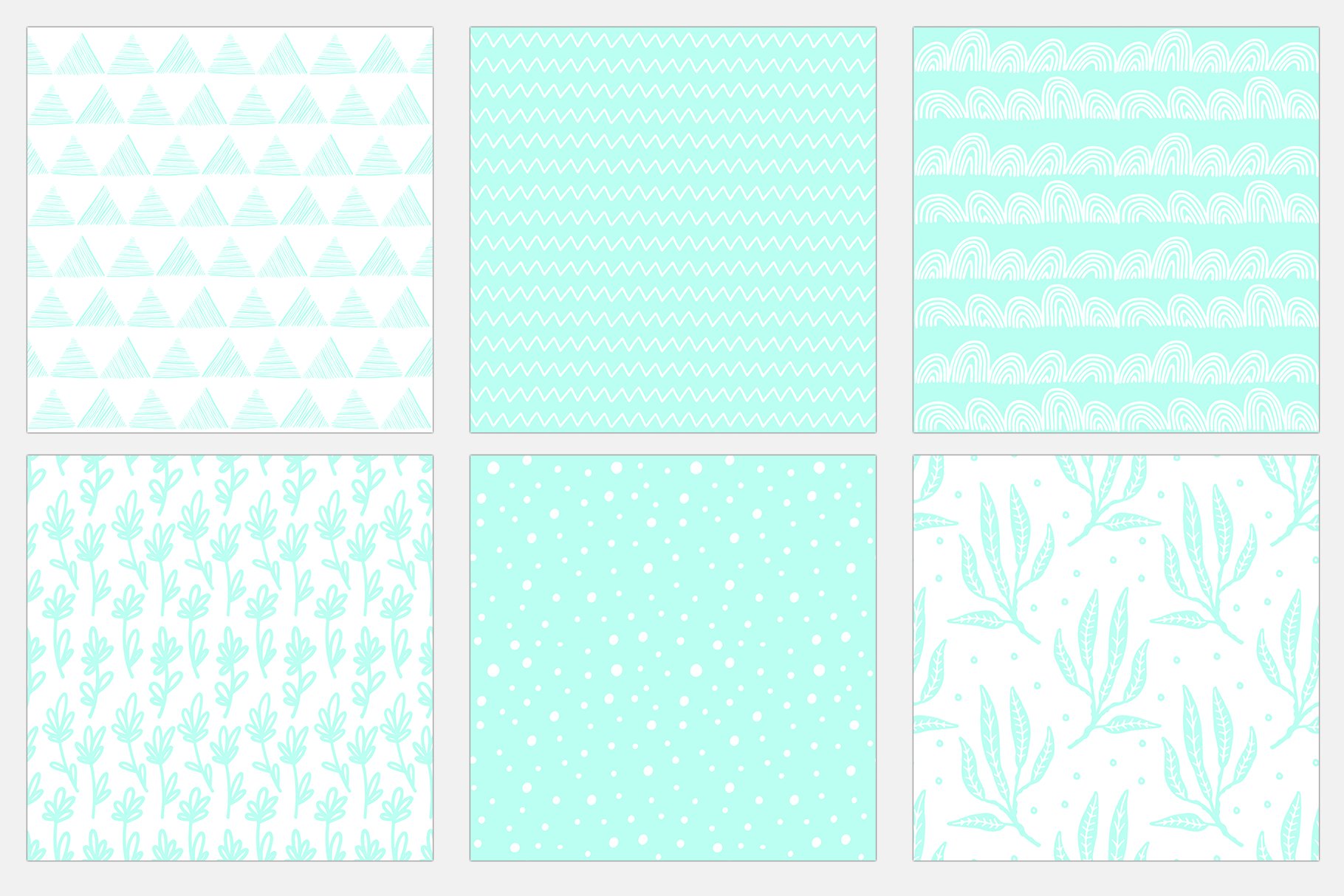 Seafoam Pastel Digital Paper Set (674737) | Patterns | Design Bundles