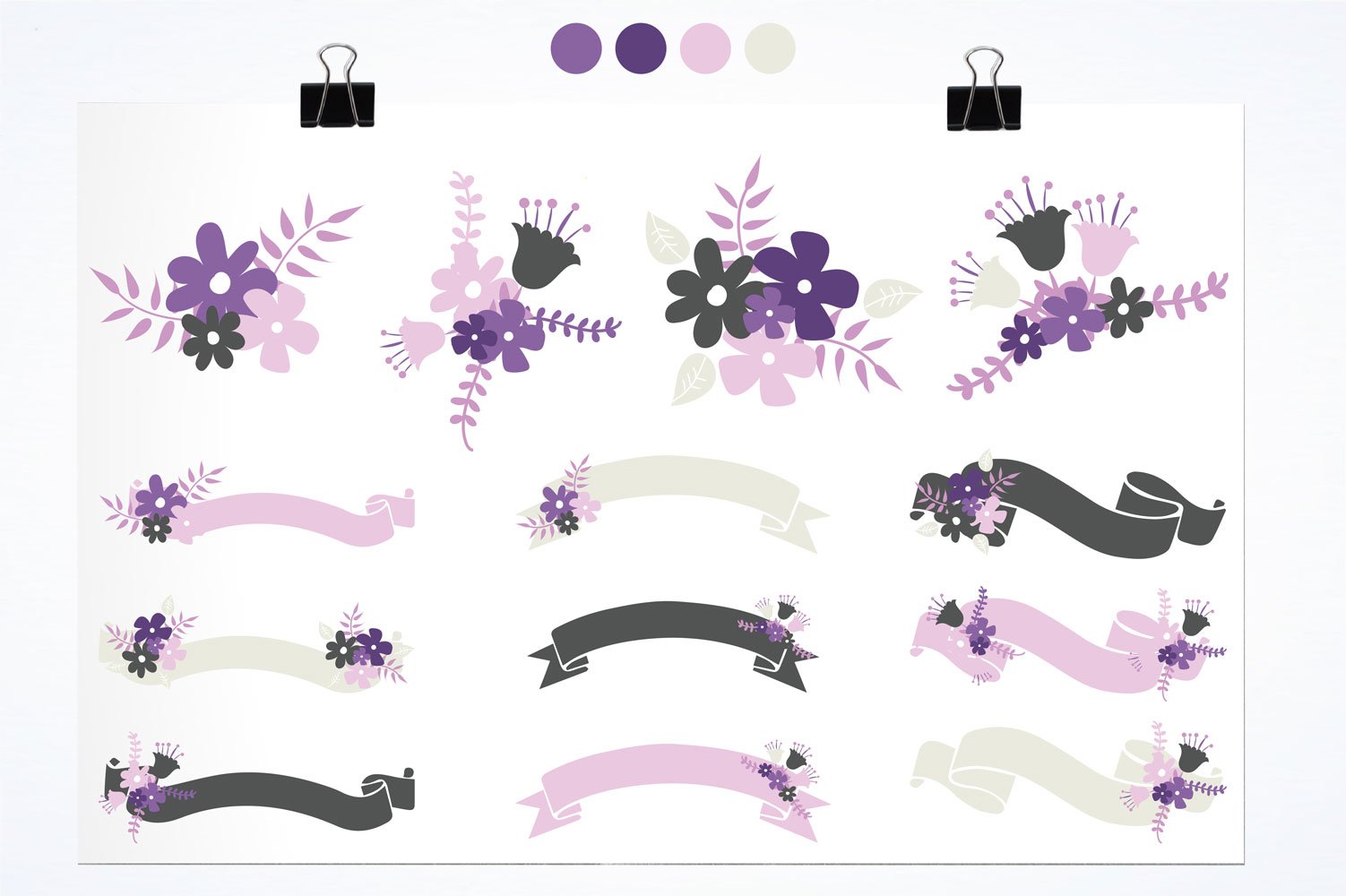 Floral Labels Cute Graphics