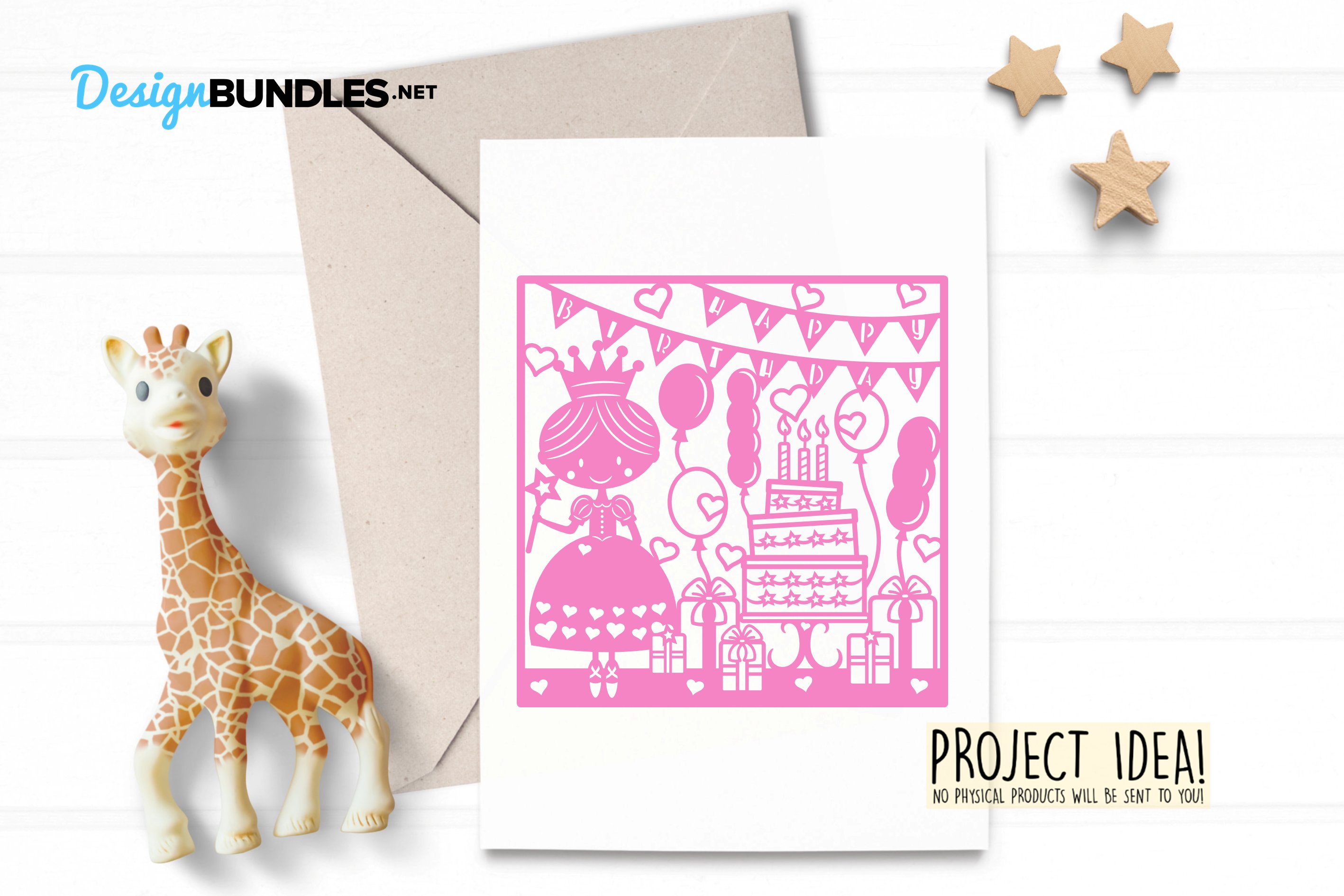 Happy Birthday princess paper cut design