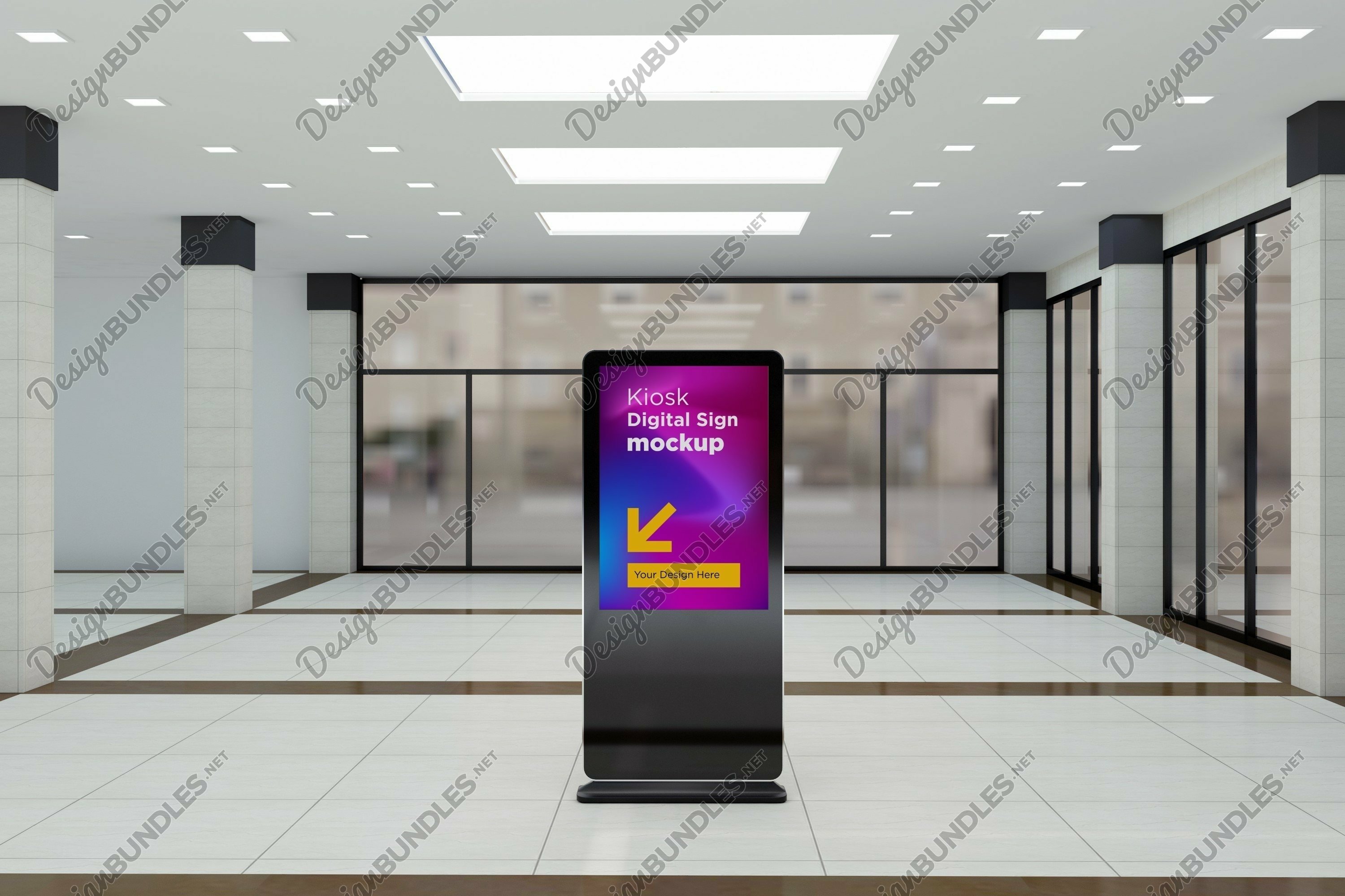 Kiosk Digital Sign Mockup (1459424) | Signage | Design Bundles
