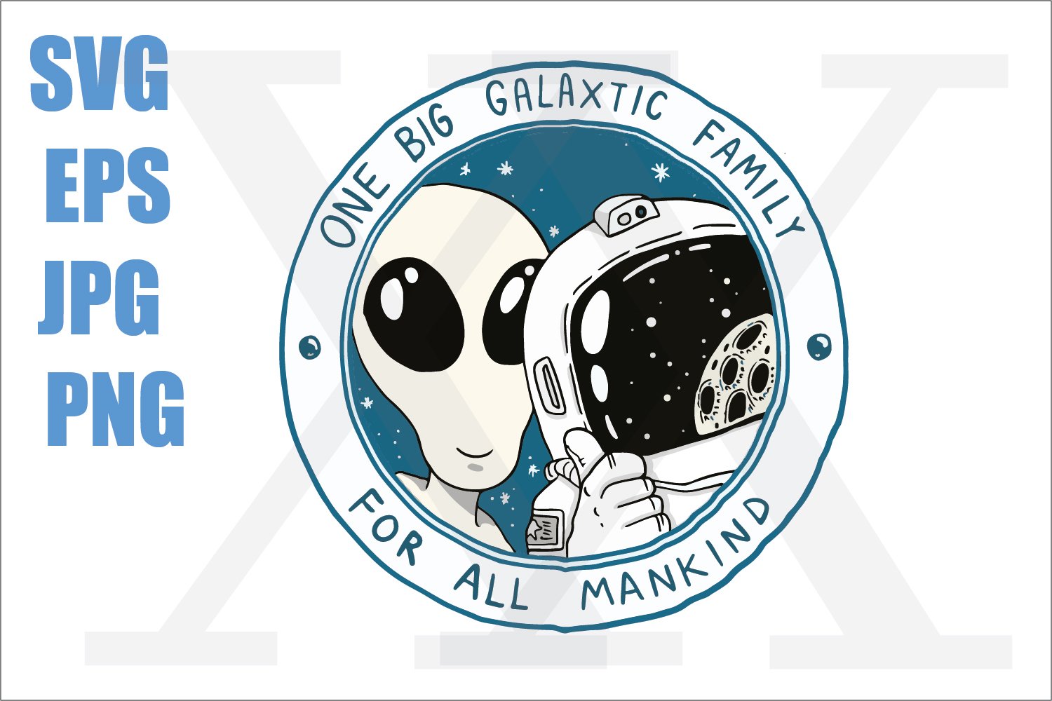 Astronaut with Alien Selfie - SVG-EPS-JPG-PNG (313206) | Illustrations ...