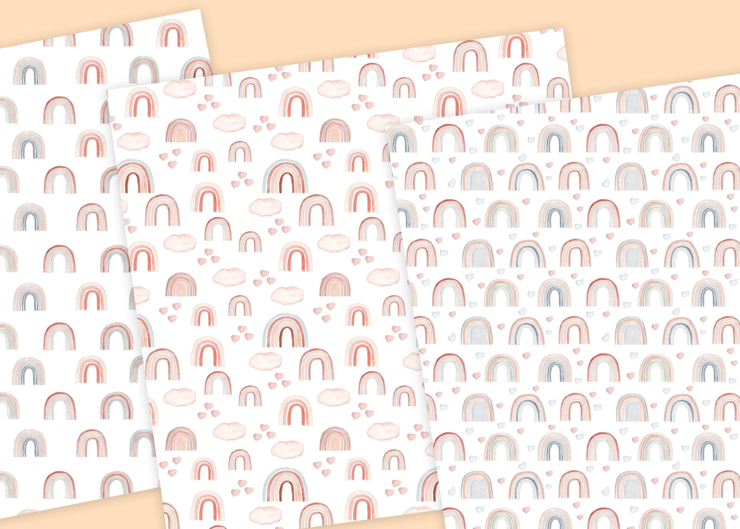 Watercolor Rainbow Neutral Collection (533064) | Illustrations | Design ...