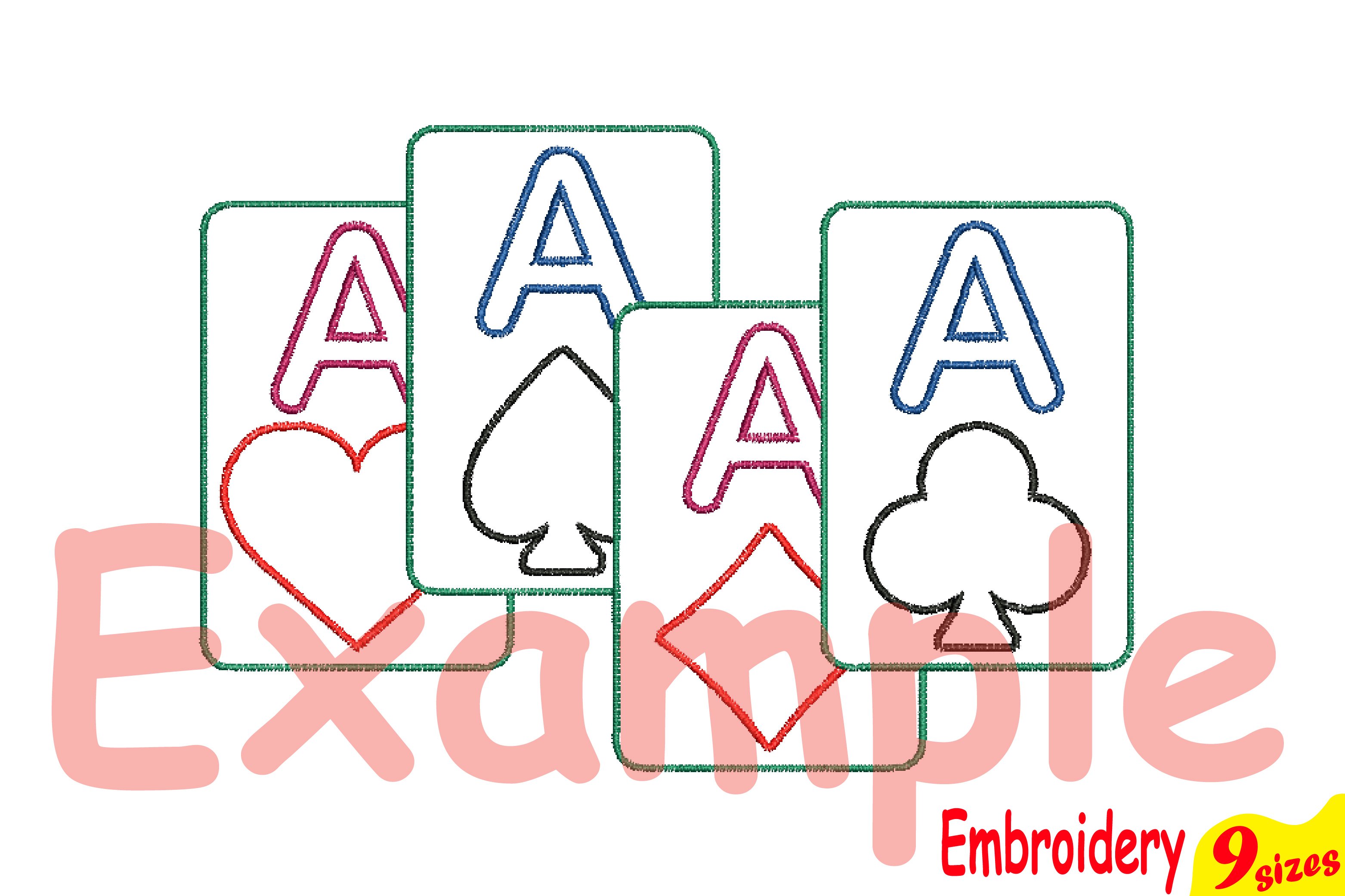Poker Aces Designs for Embroidery Machine Instant Download Commercial ...