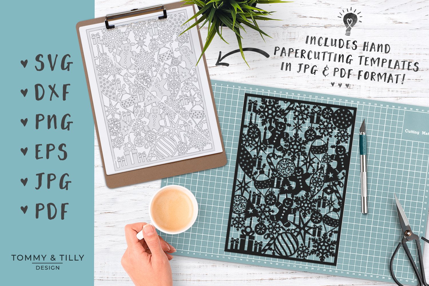 Christmas Pattern - SVG EPS DXF PNG PDF JPG Cut File (120557) | SVGs ...