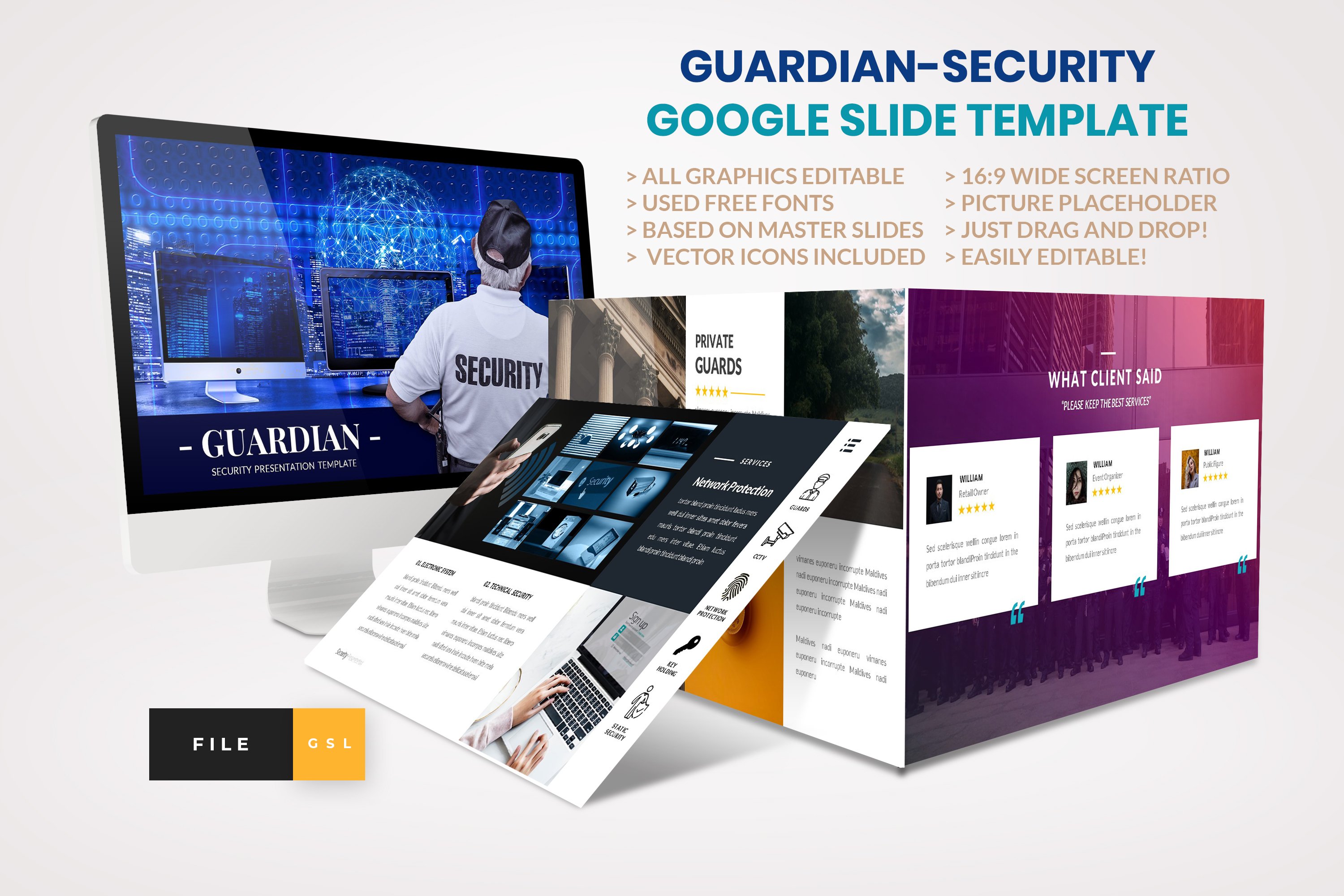 Guardian - Security Google Slide template (375365) | Google Slides ...