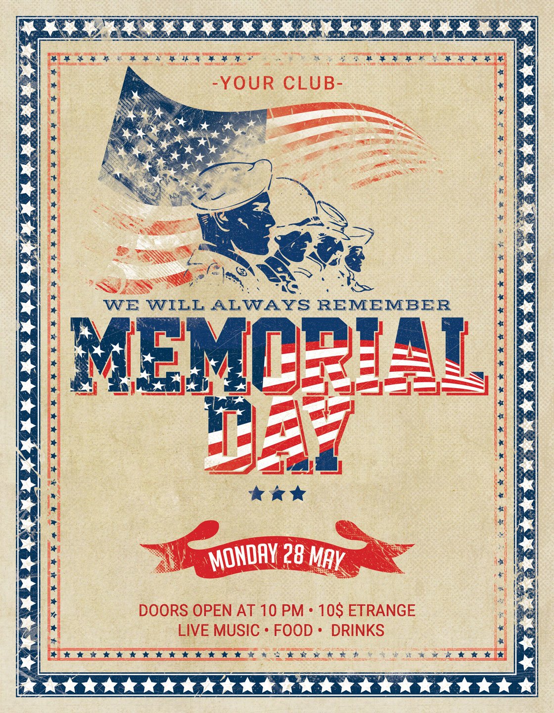 Memorial Day Flyer (253122) | Flyers | Design Bundles