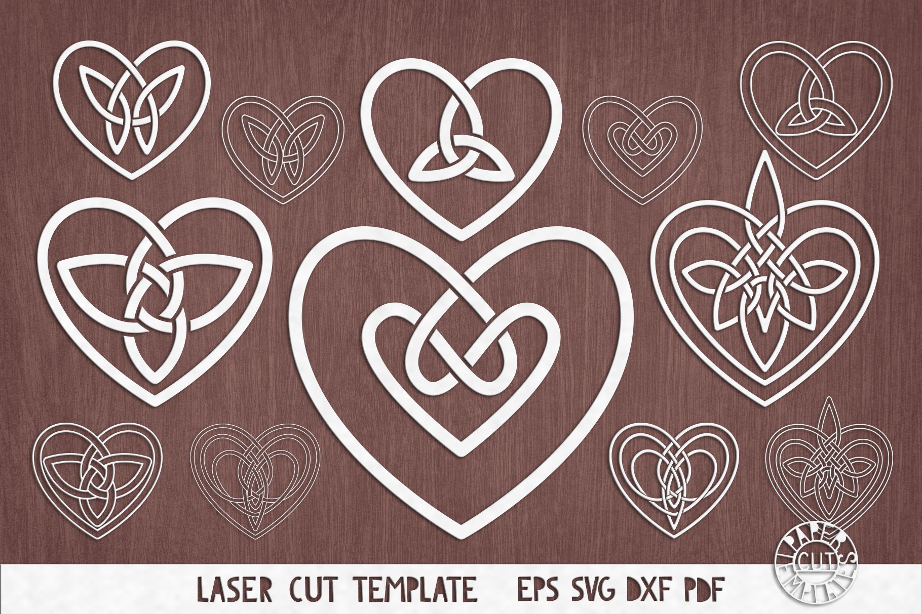 SVG Celtic hearts knot for paper,laser, plotter cutting. (423521) | Cut ...