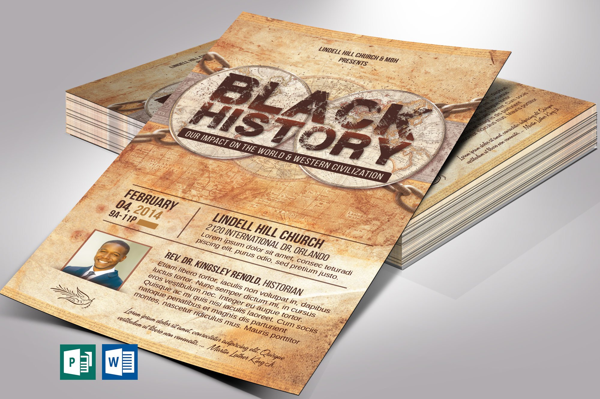 Black History Flyer Word Publisher Template | 5 Backgrounds (468572 ...