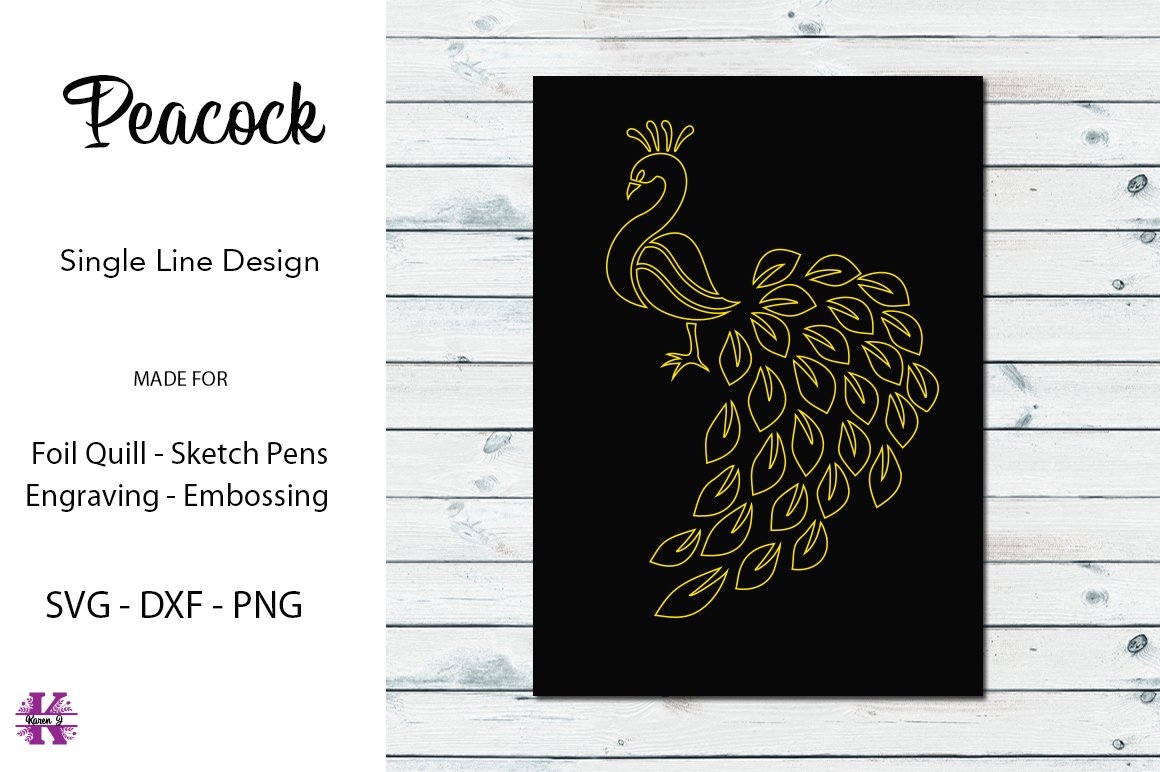 Peacock for Foil Quill|Single Line Design (372490) | Single Line ...
