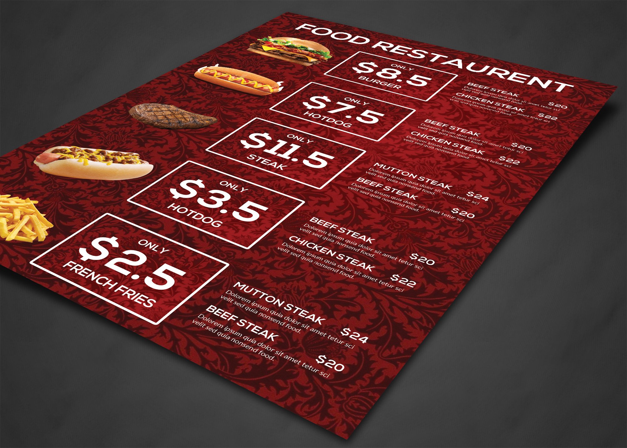 Menu Flyer (483387) | Flyers | Design Bundles