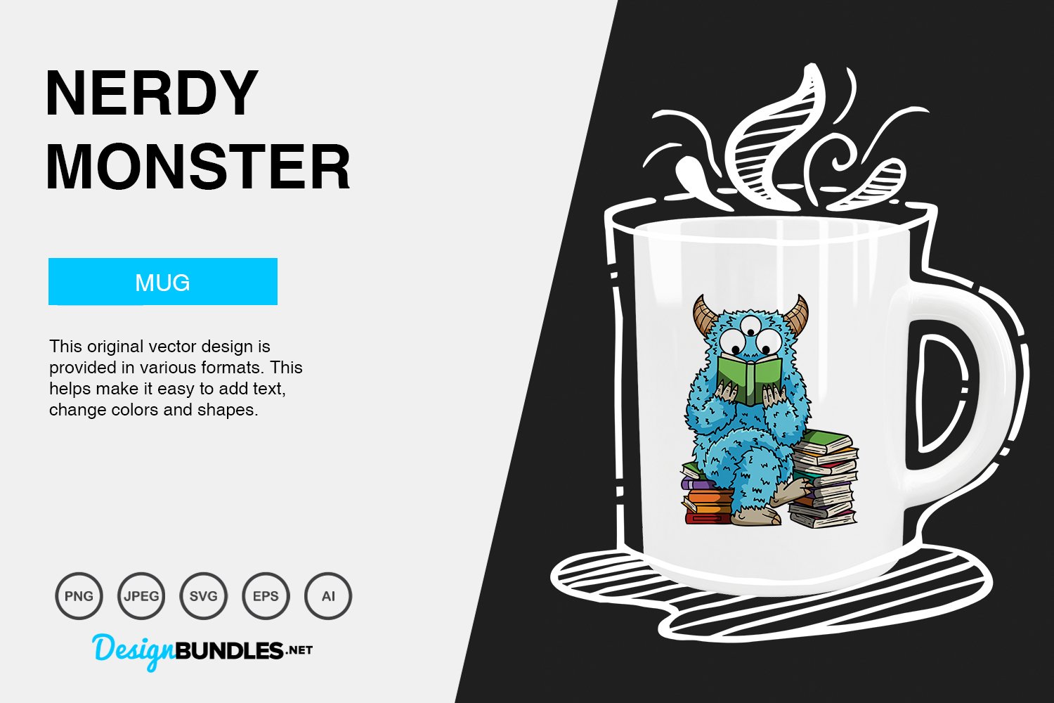 Nerdy Monster Vector Illustration
