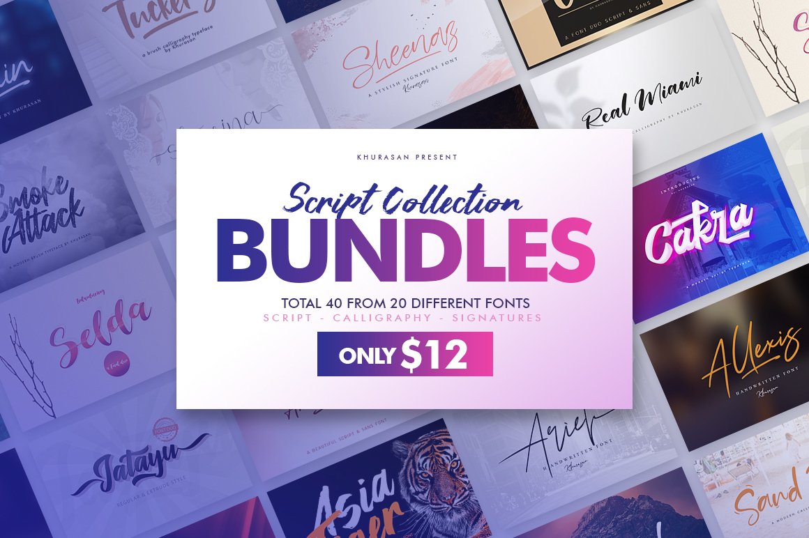 Script Collection Bundles (913482) | Calligraphy | Font Bundles