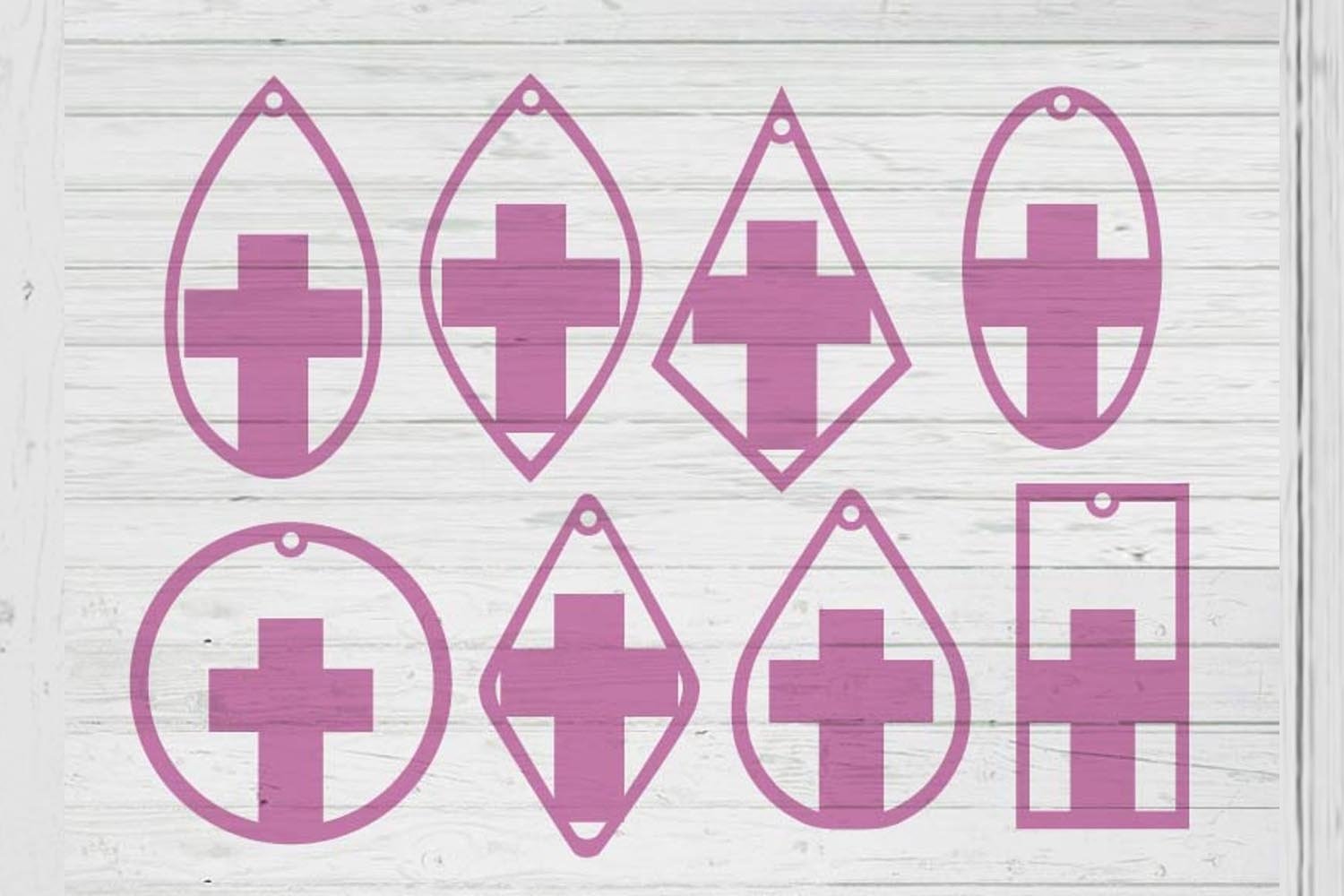 Cross Earrings template svg dxf png ai files (1151815) | Cut Files ...