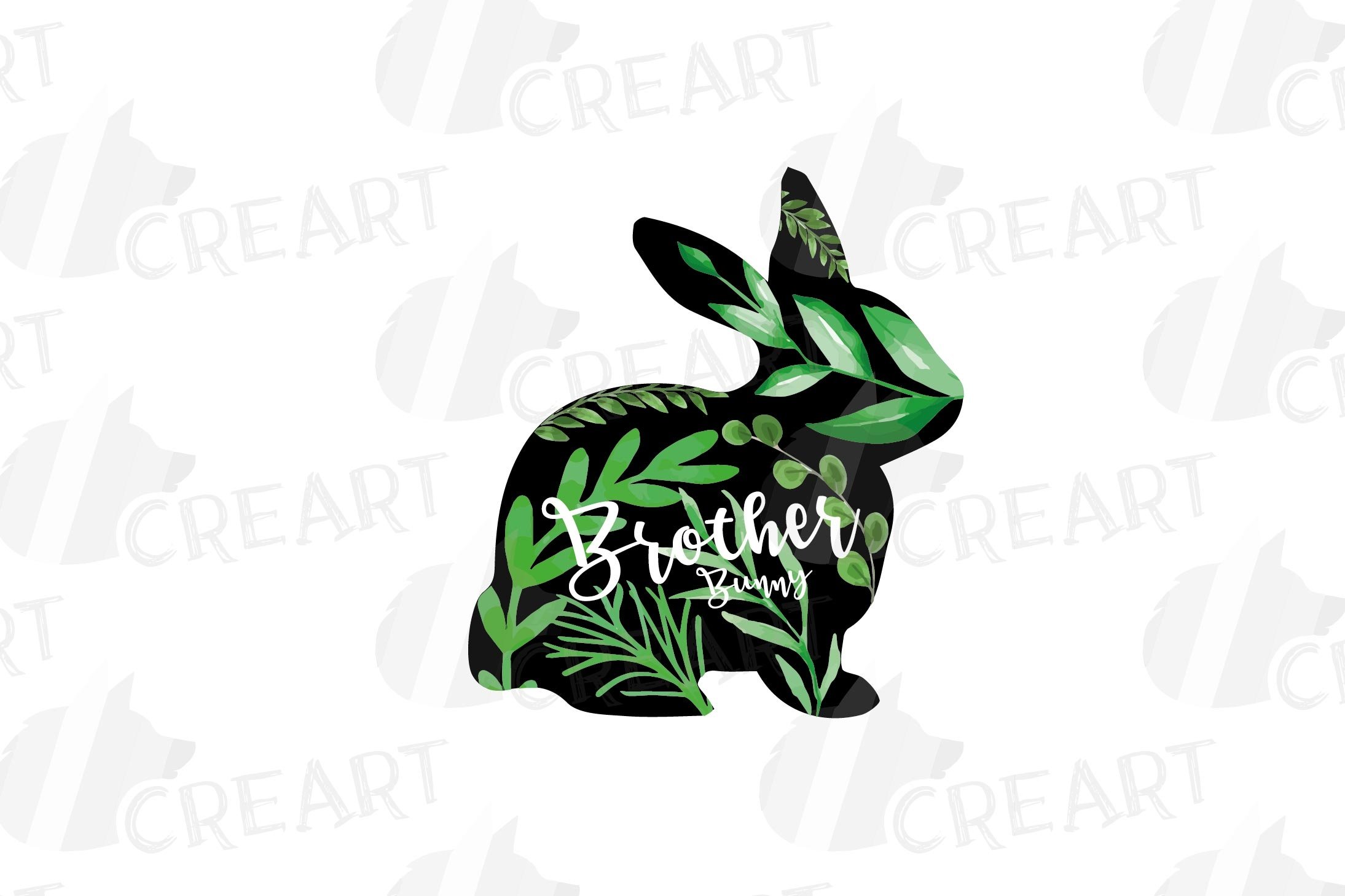 Floral rabbit family, sister, brother,papa and mama bunny (242088 ...