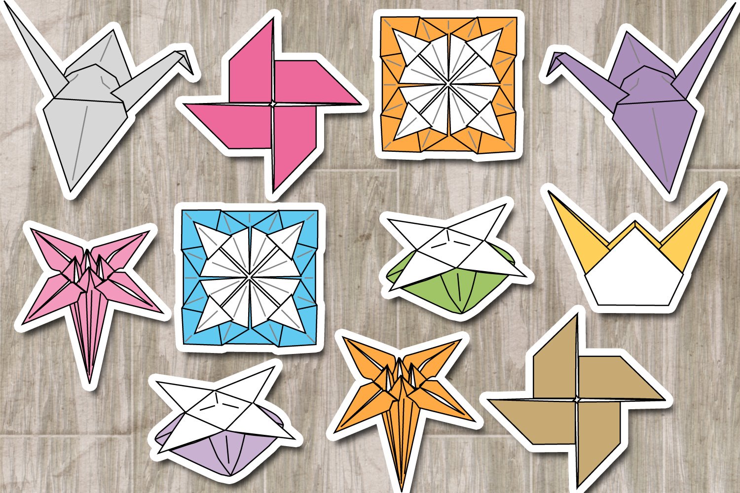 Origami traditional models - clip art illustrations (75302 ...