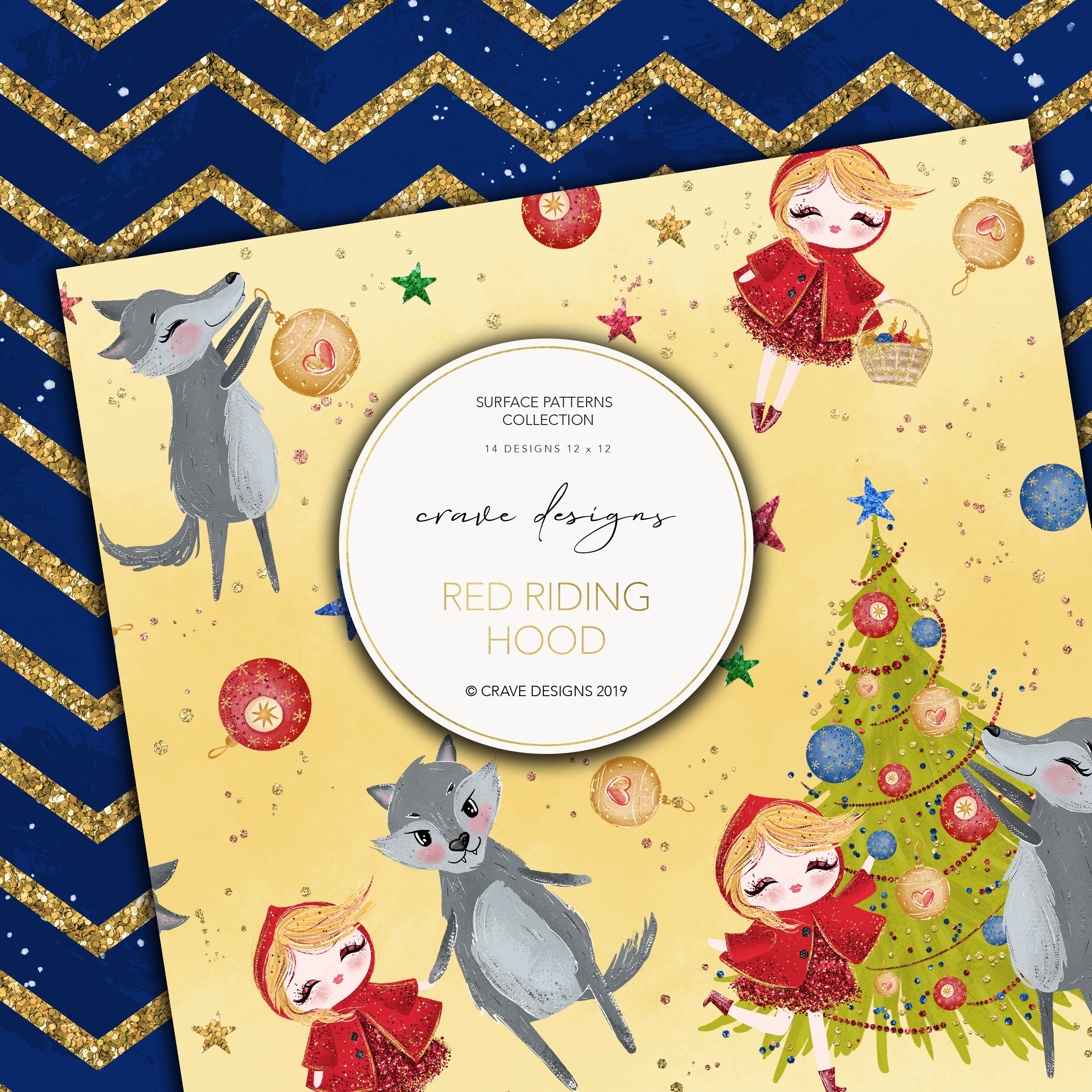 Red Riding Hood Patterns (513017) | Patterns | Design Bundles