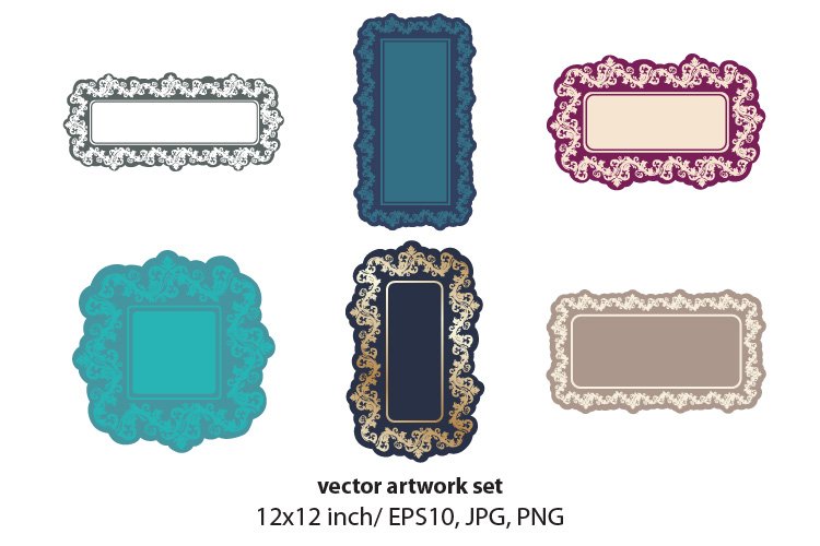 Scroll Frame - label royal ornamental emblem logo vector set (912439 ...