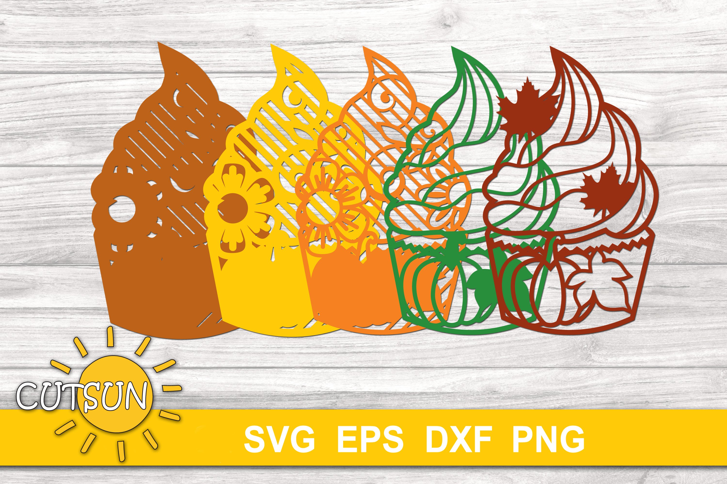 Fall SVG | 3D Layered Autumn Cupcake Mandala SVG 5 layers (711872 ...