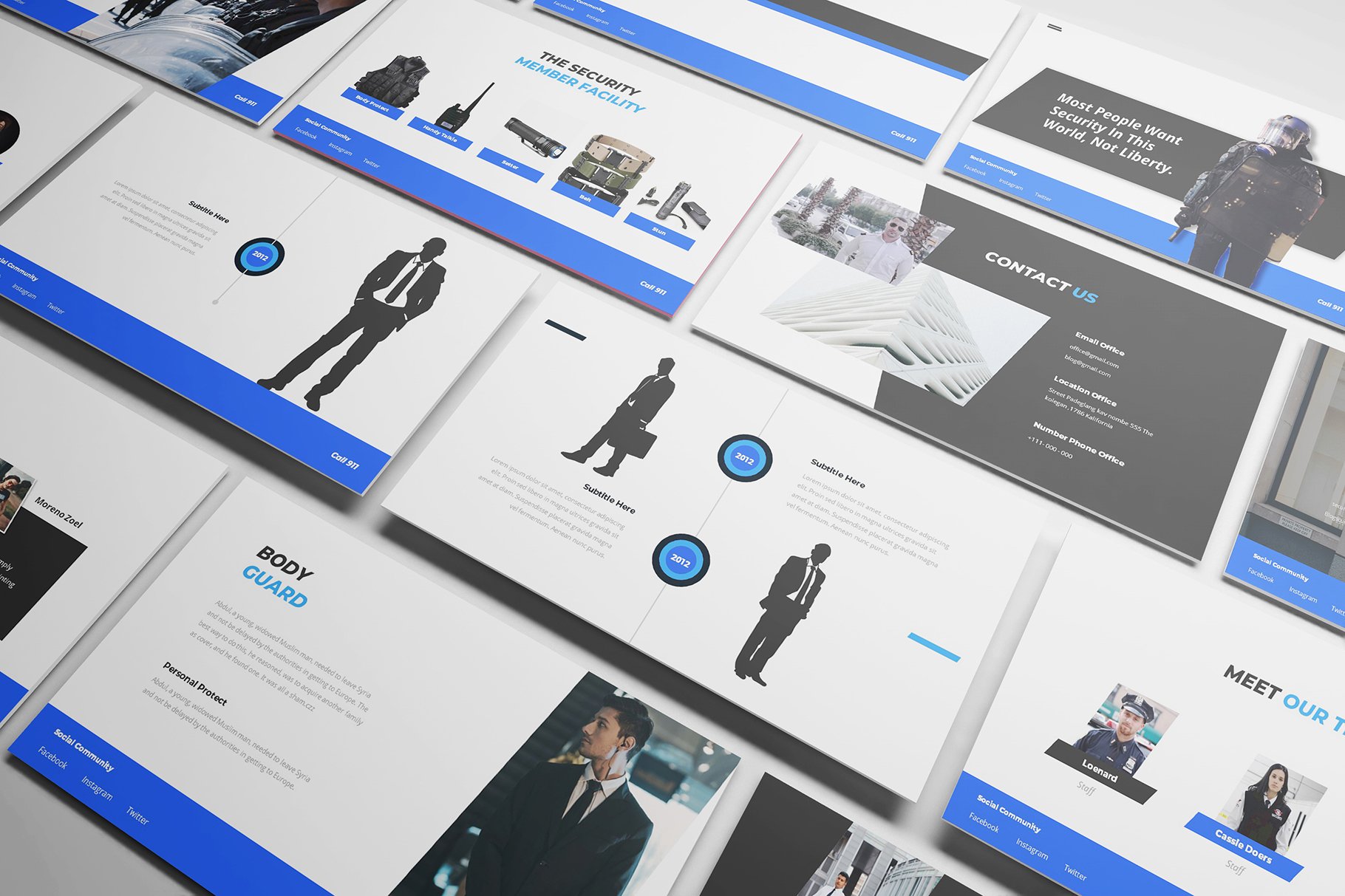 Security Guard Powerpoint Template (557856) | Powerpoint | Design Bundles