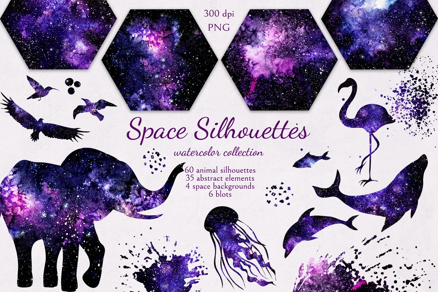 Space Silhouettes (291872) | Illustrations | Design Bundles