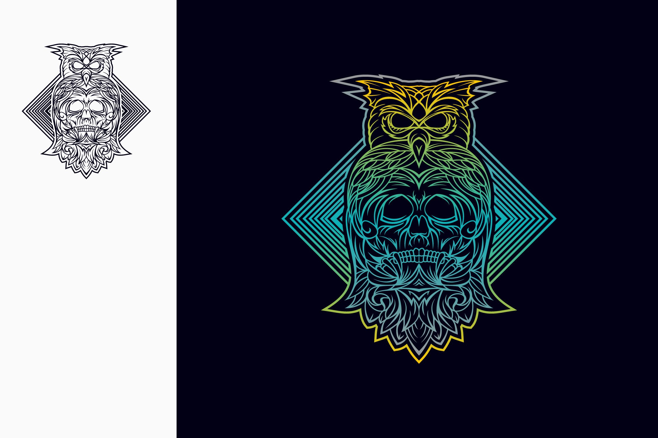Owl skull (1089305) | Illustrations | Design Bundles