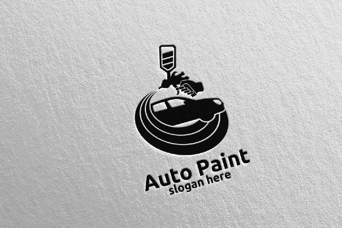 Car Painting Logo with Spray Gun and Sport Car Concept 6 (102053 ...