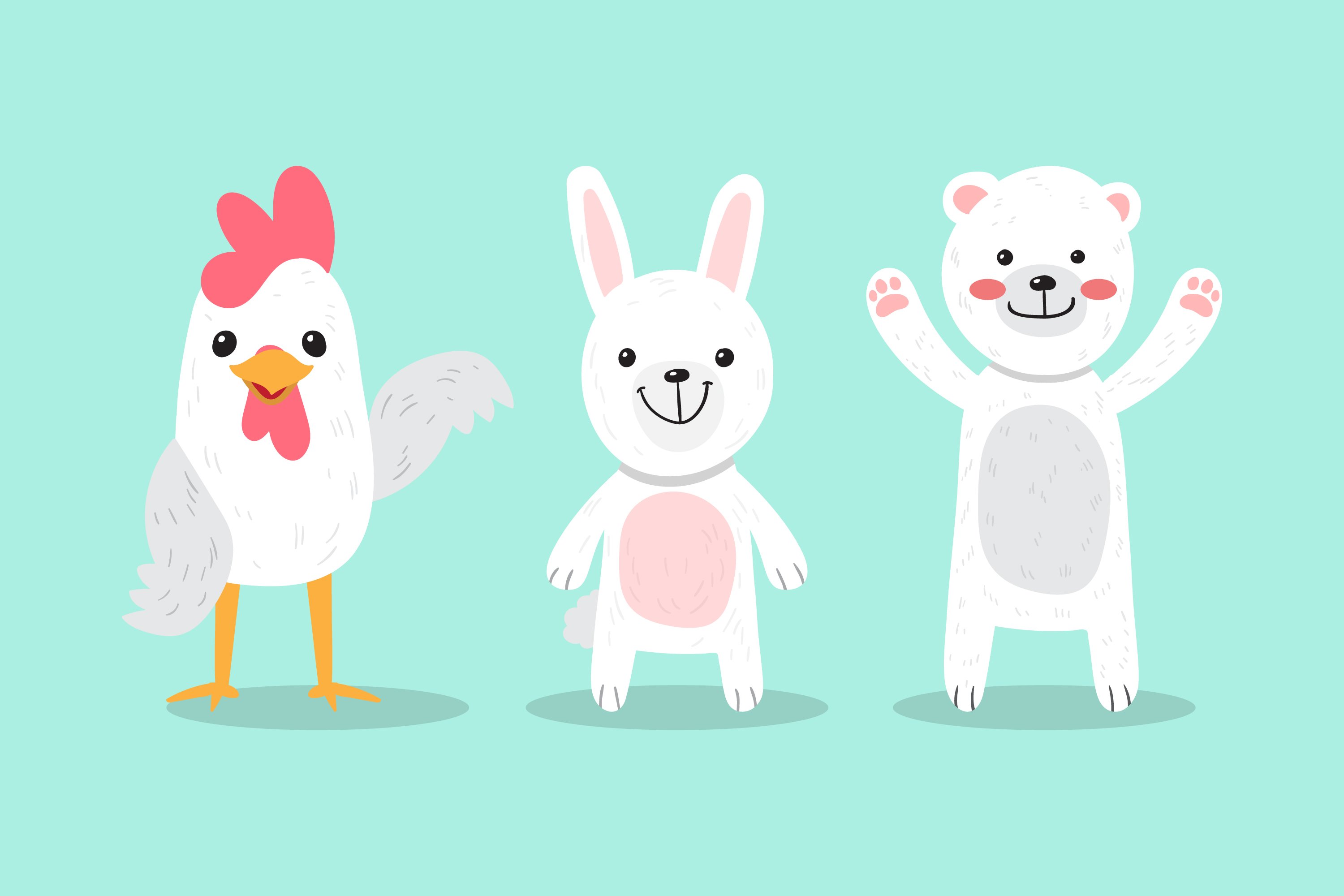 Happy Funny Cartoon Animals