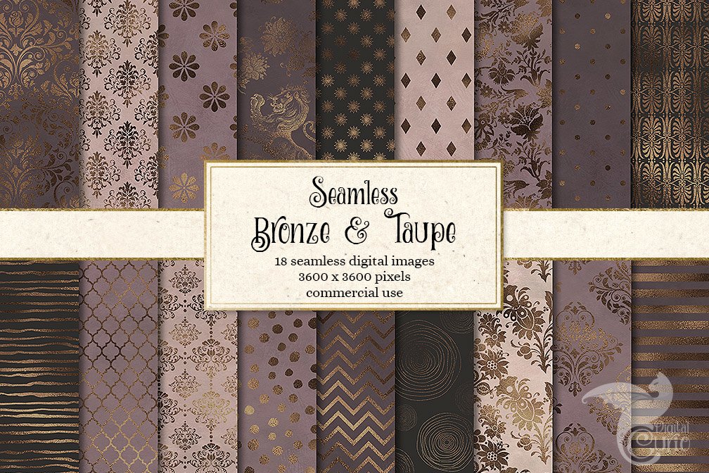 Bronze and Taupe Seamless Digital Paper (100174) | Patterns | Design ...
