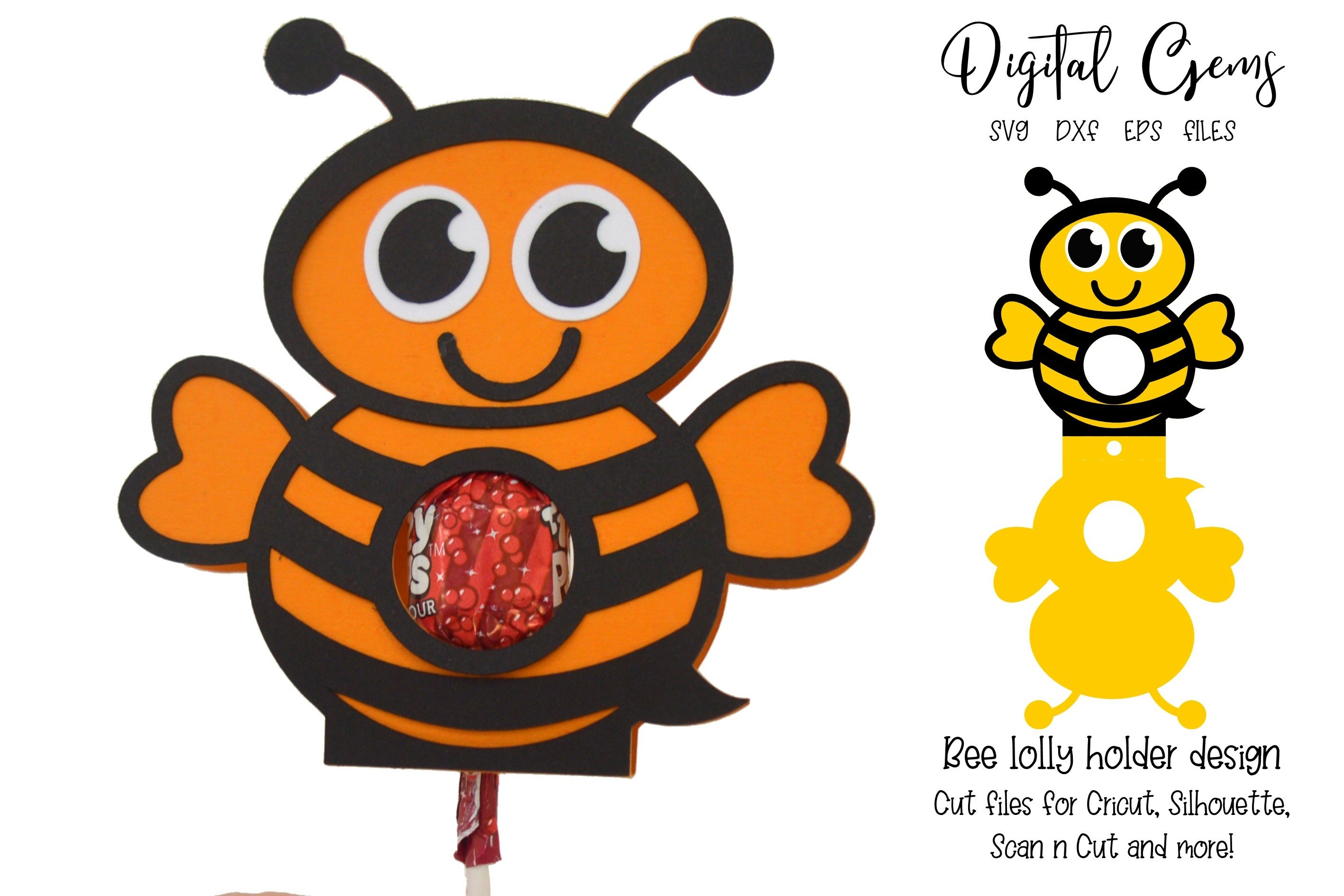 Bee Lollipop / Sucker holder design SVG / DXF / EPS (1166187) | Cut ...