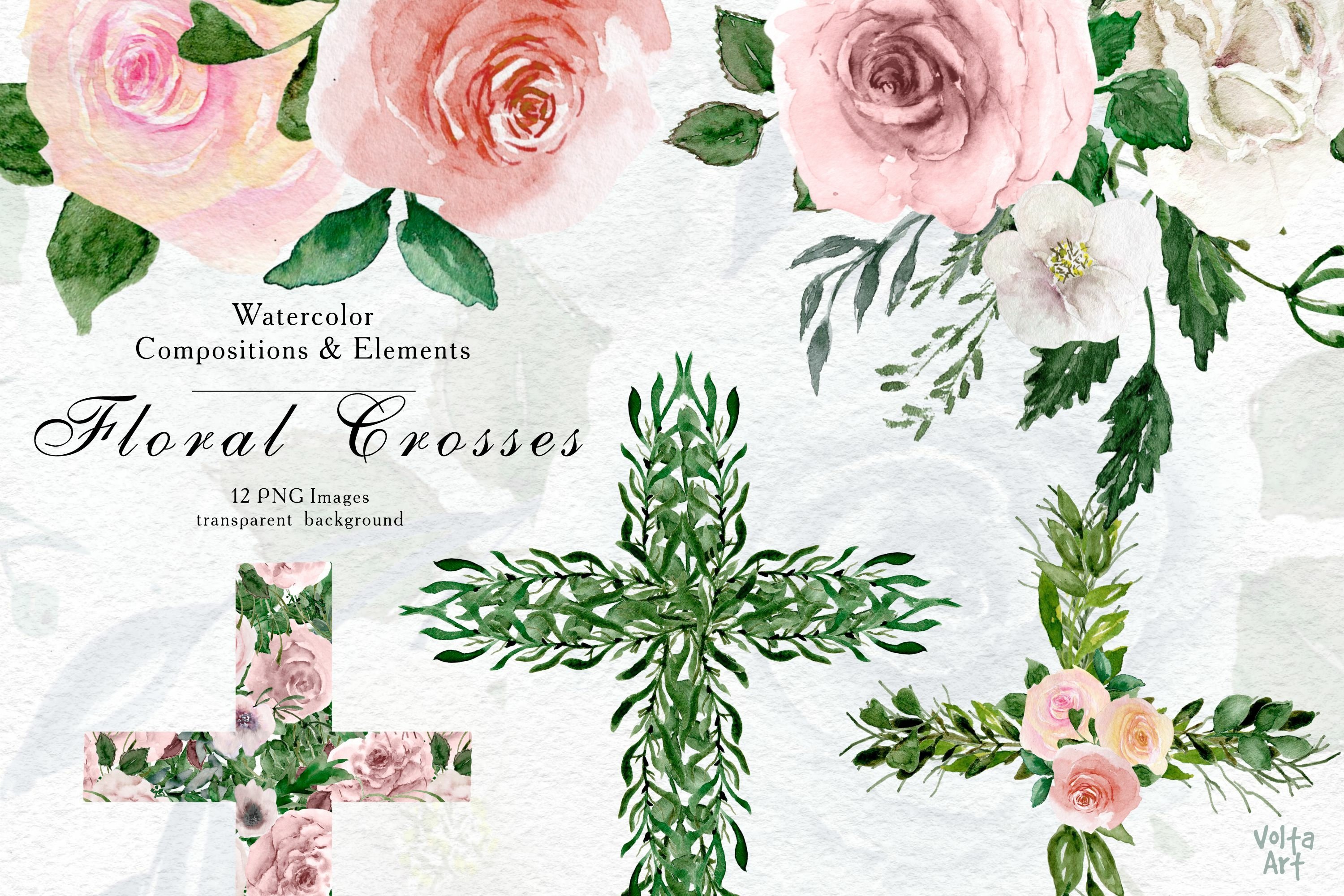 Pink Baptism Cross Clip Art