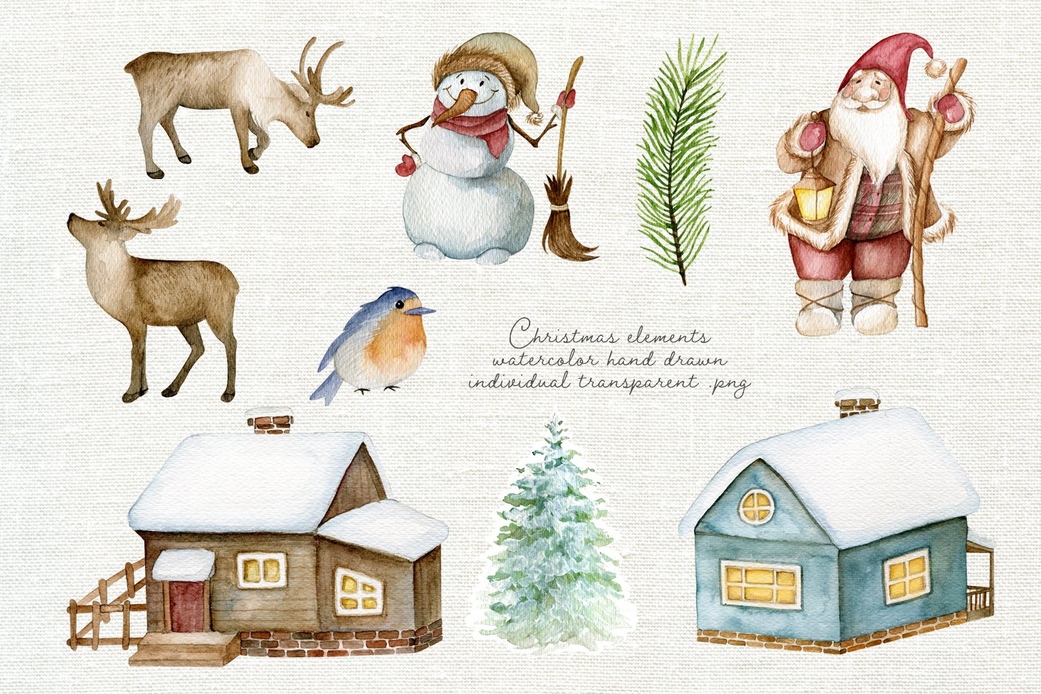Cozy Christmas set, transparent PNG clipart (1670170)