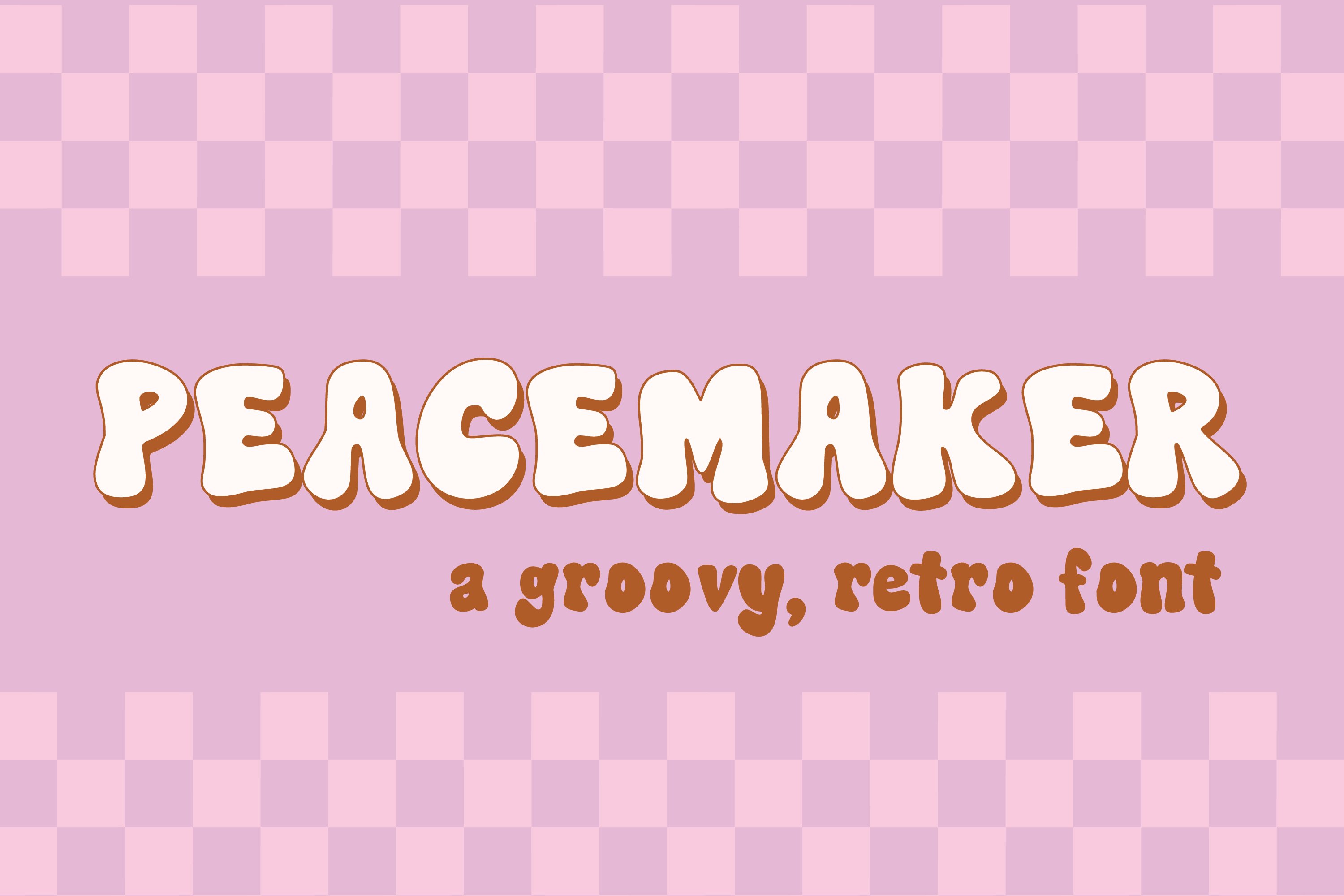 Peacemaker, a retro groovy font